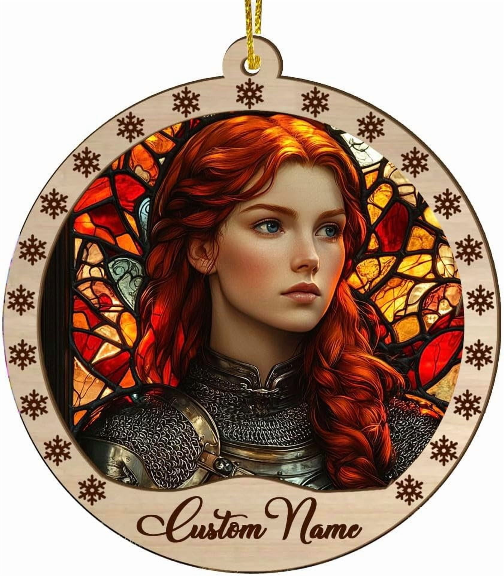 Customized Suncatcher Divine Joan of Arc, Divine Joan of Arc Ornament ...