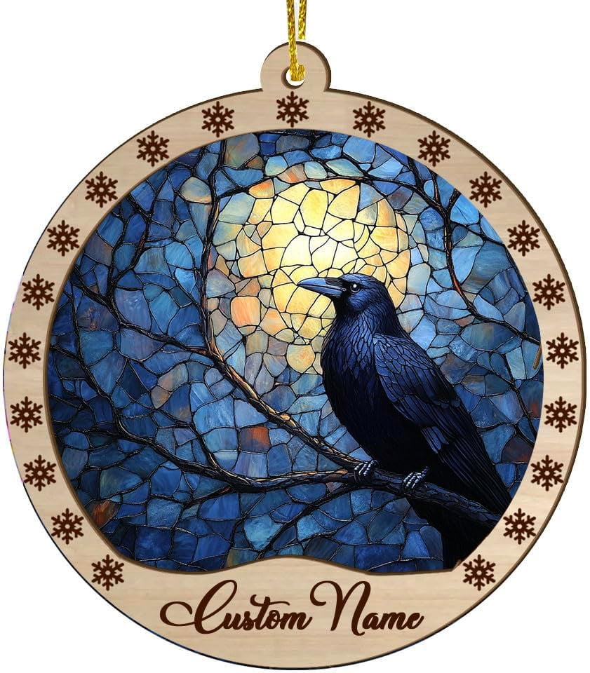 Customized Suncatcher Midnight Crow, Midnight Crow Ornament, Midnight ...