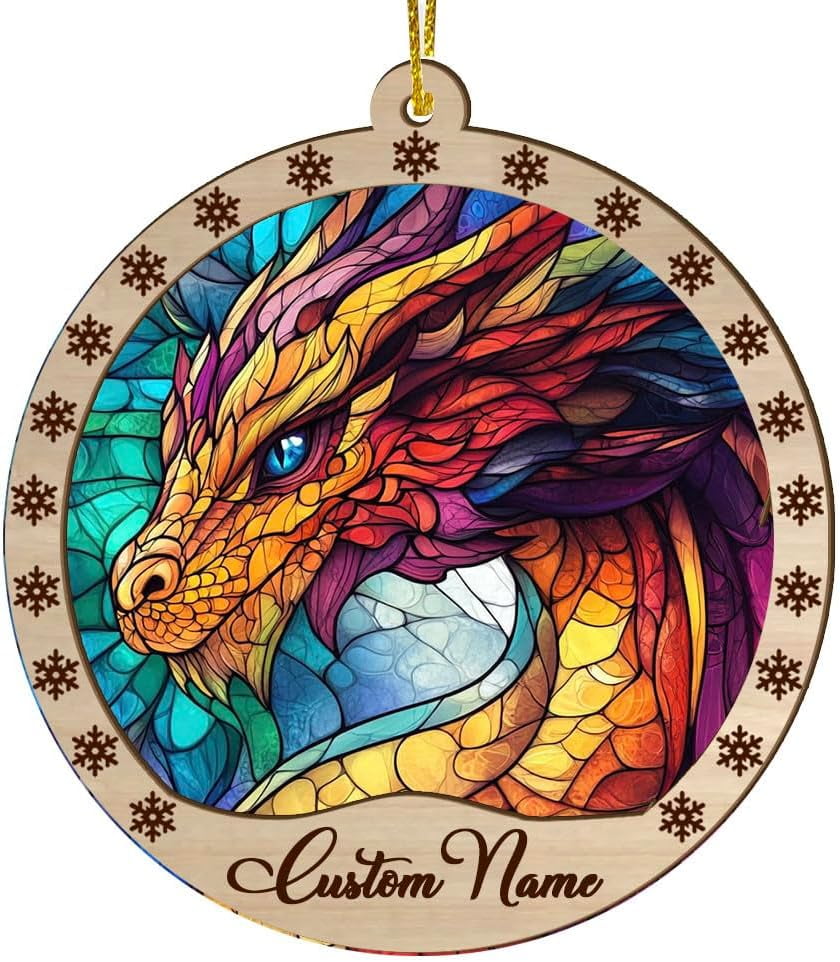 Customized Suncatcher Rainbow Dragon, Rainbow Dragon Ornament, Rainbow ...