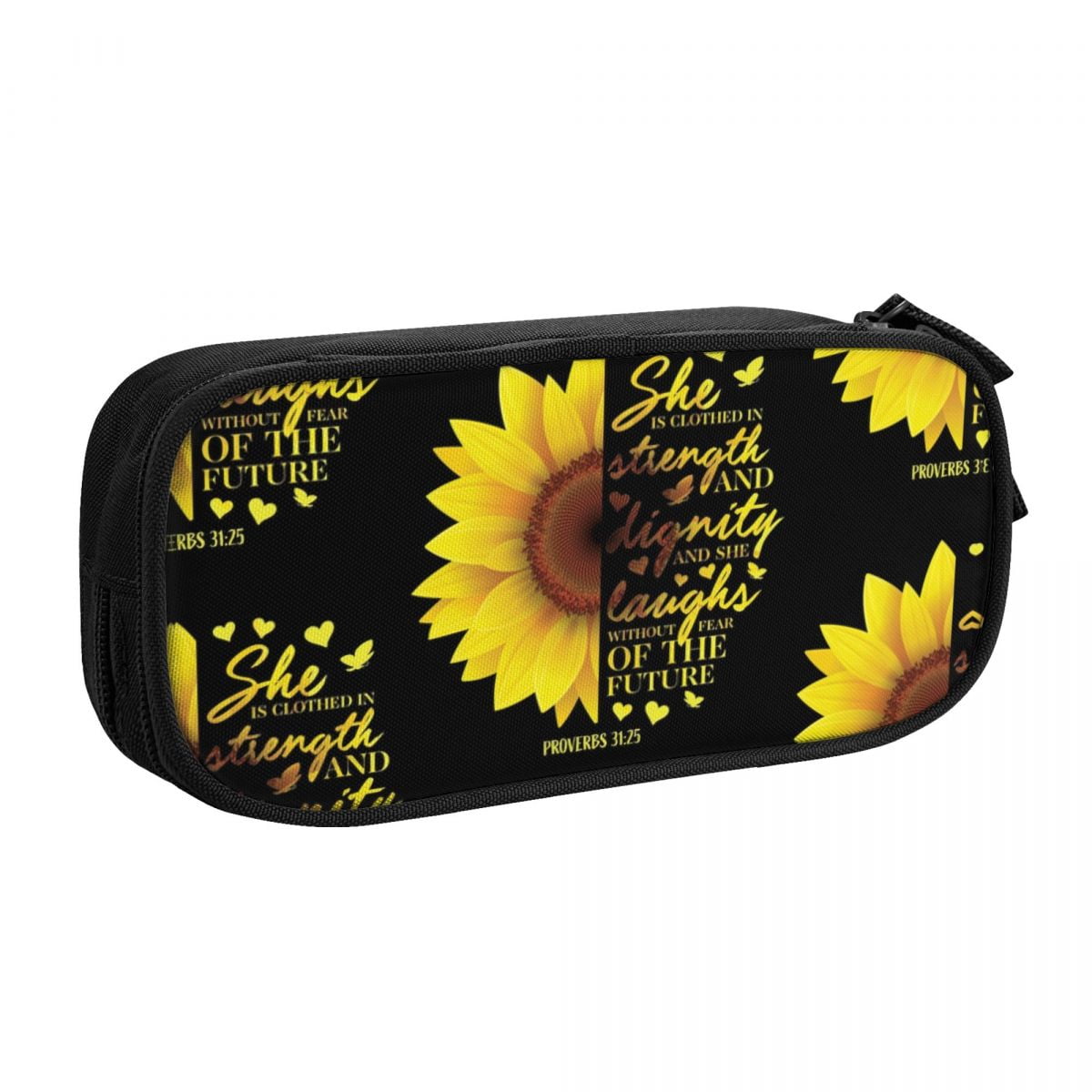 Customized Sunflower Christian Kawaii Pencil Cases Large Capacity ...