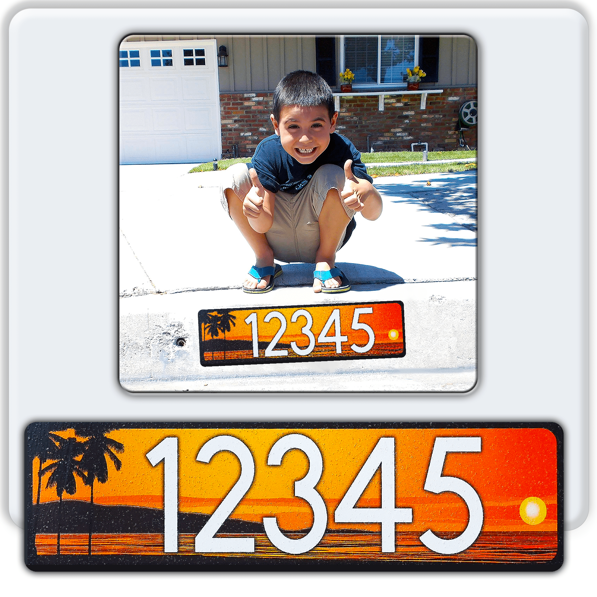 Curb-N-Sign® Customized Super Reflective Aluminium Curb Wrap® House ...