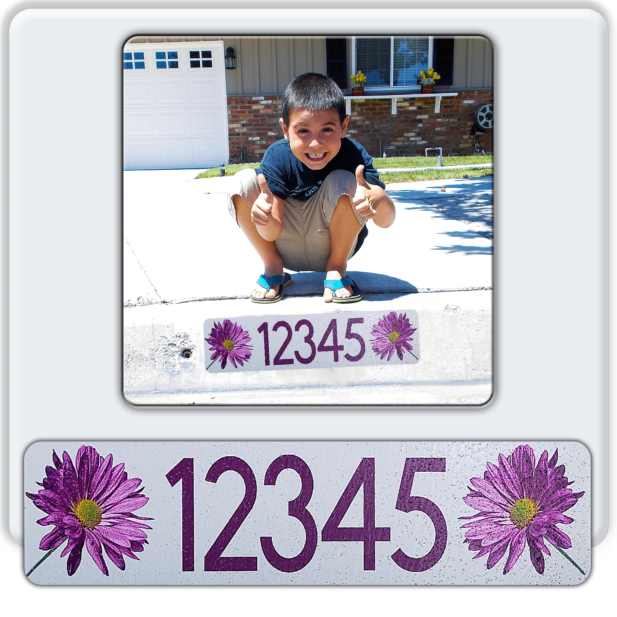 Curb-N-Sign® Customized Super Reflective Aluminum House Number Sticker ...