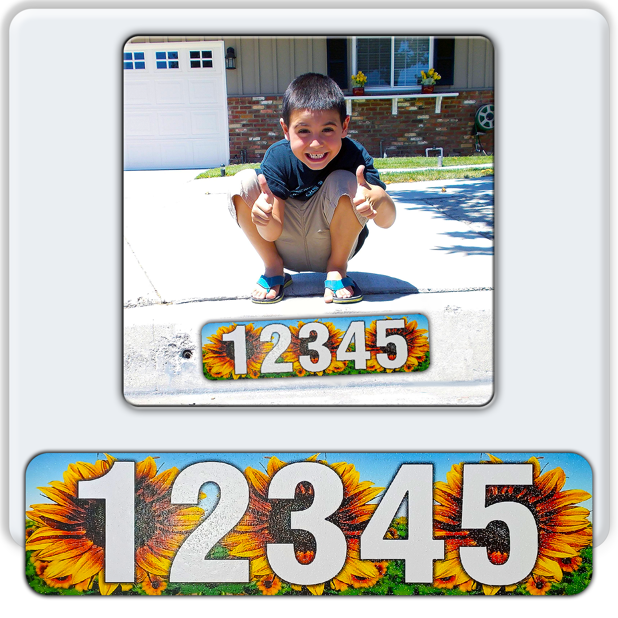 Curb-N-Sign® Customized Super Reflective Aluminum House Number Sticker ...