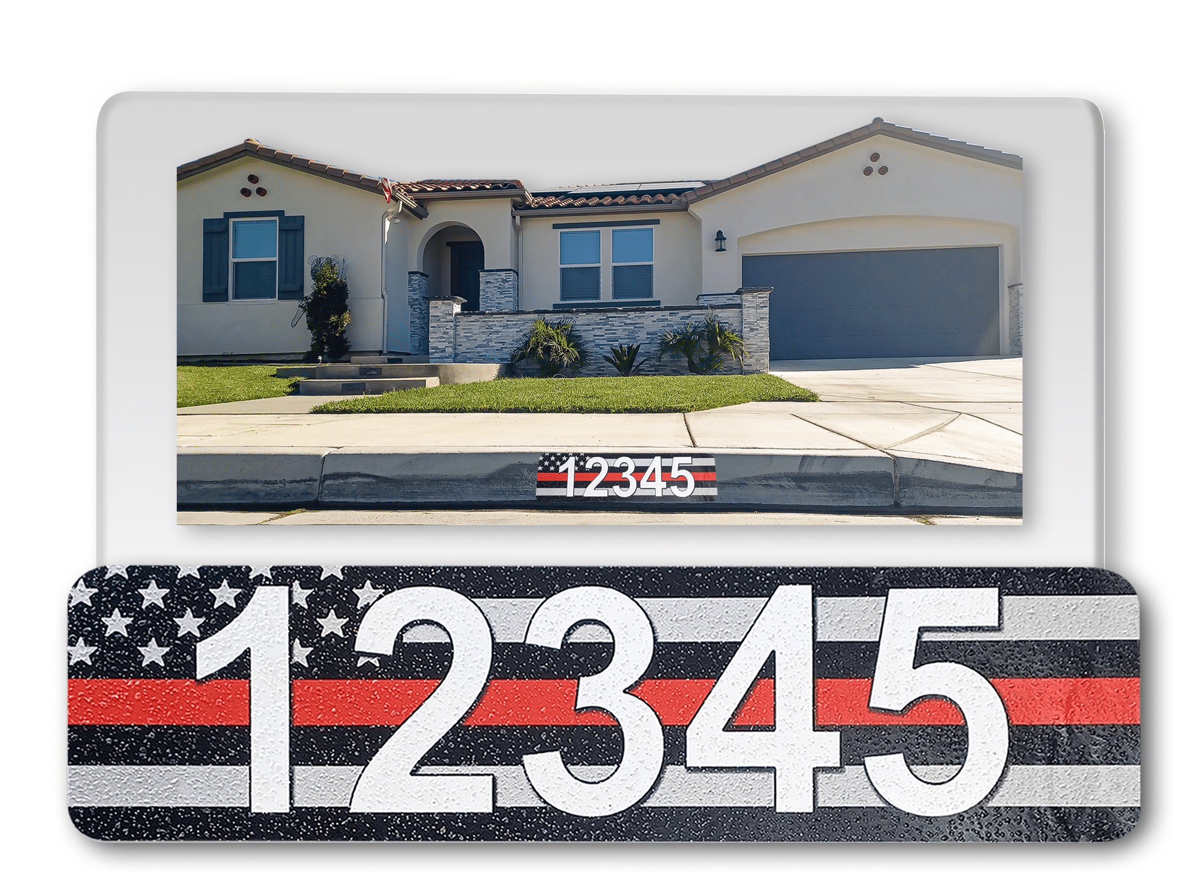 Curb-N-Sign® Customized Super Reflective Aluminum Curb Wrap® House ...