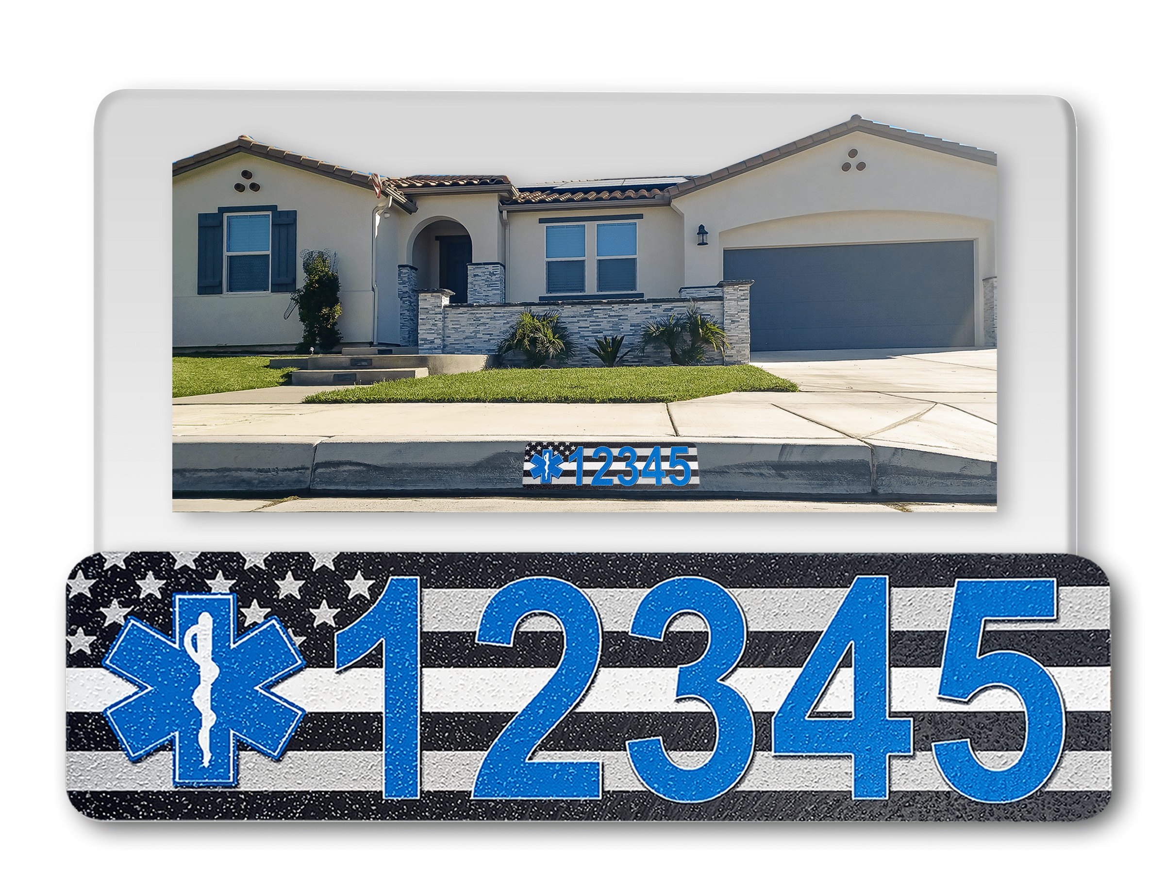 Curb-N-Sign® Customized Super Reflective Aluminum Curb Wrap® House ...
