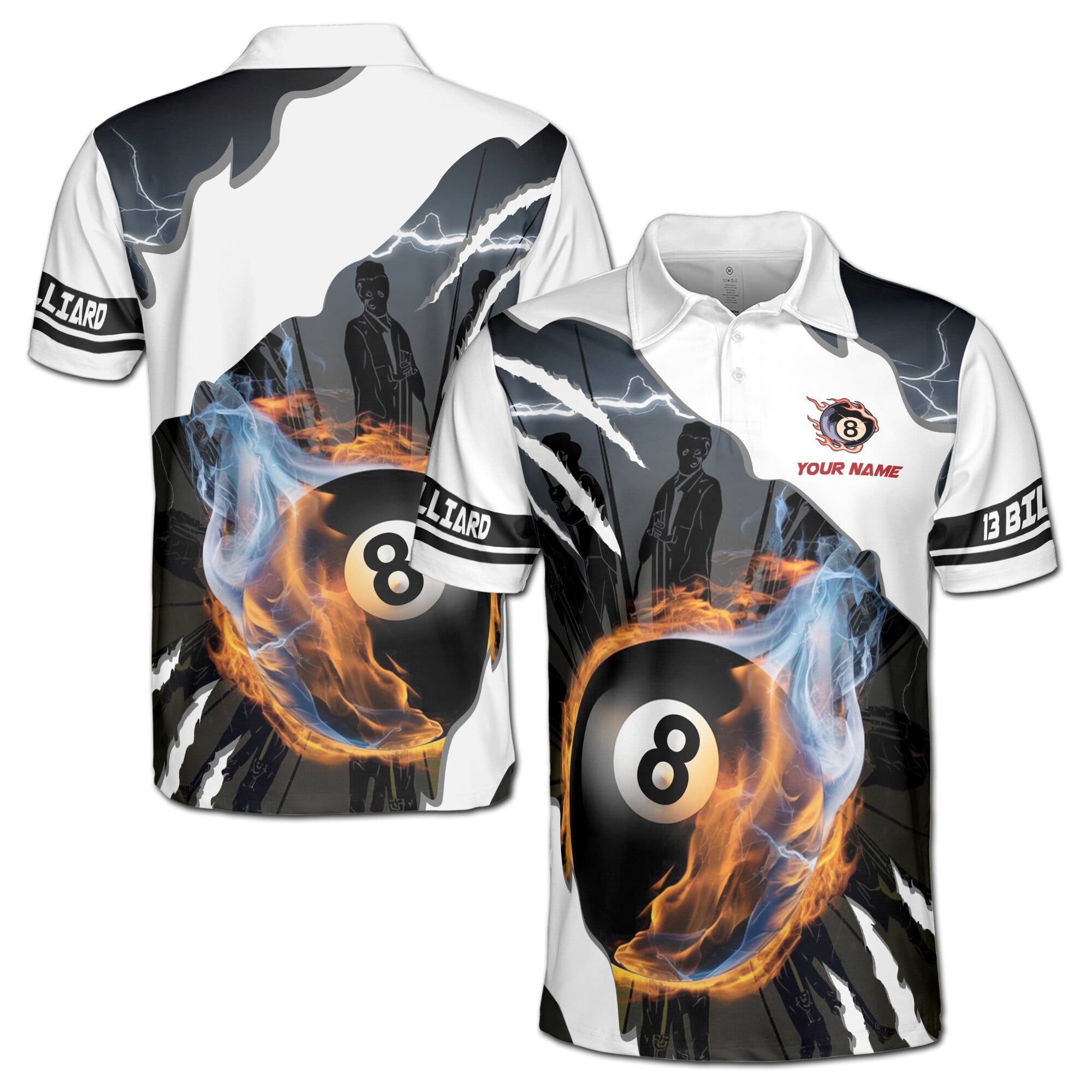 Customized Team Name Billiards 8 Balls Men's Polo Shirt S-5XL - Walmart.com