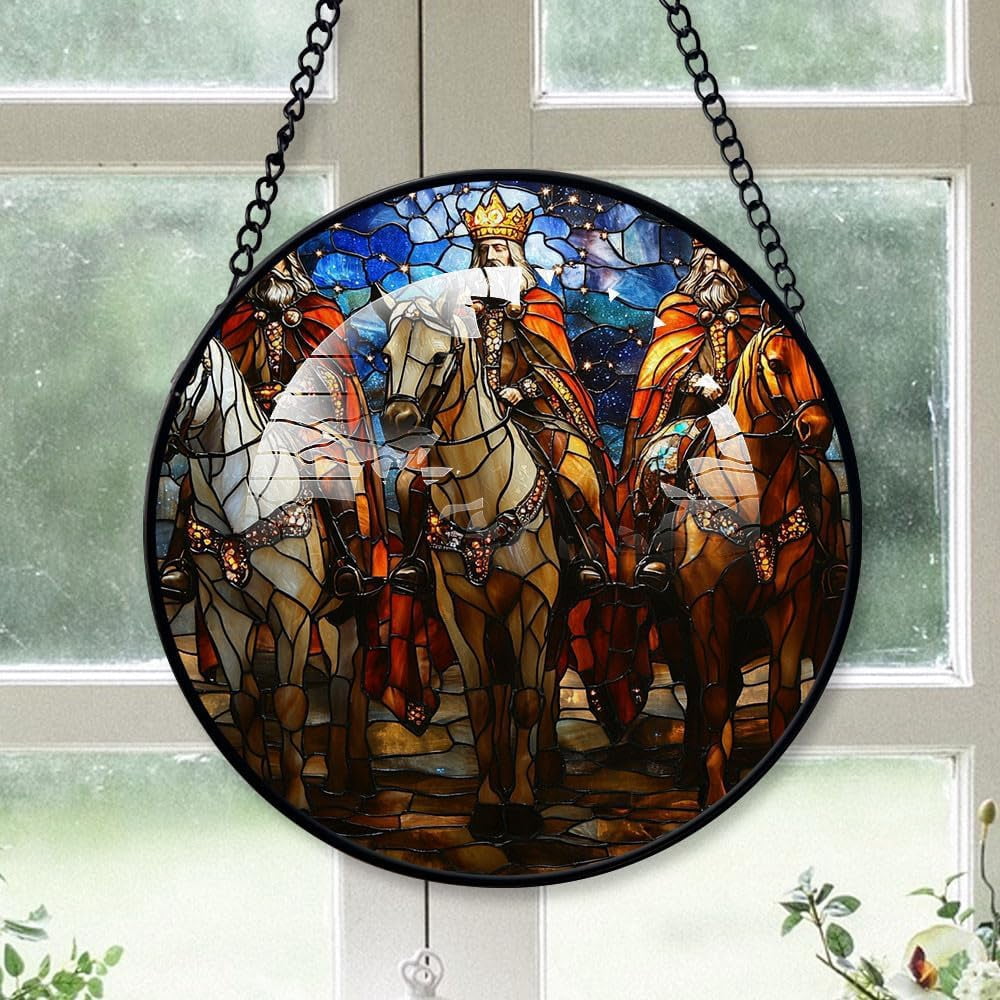 Customized Three Wise Men Stained Glass Window Hangings, Three Wise Men ...