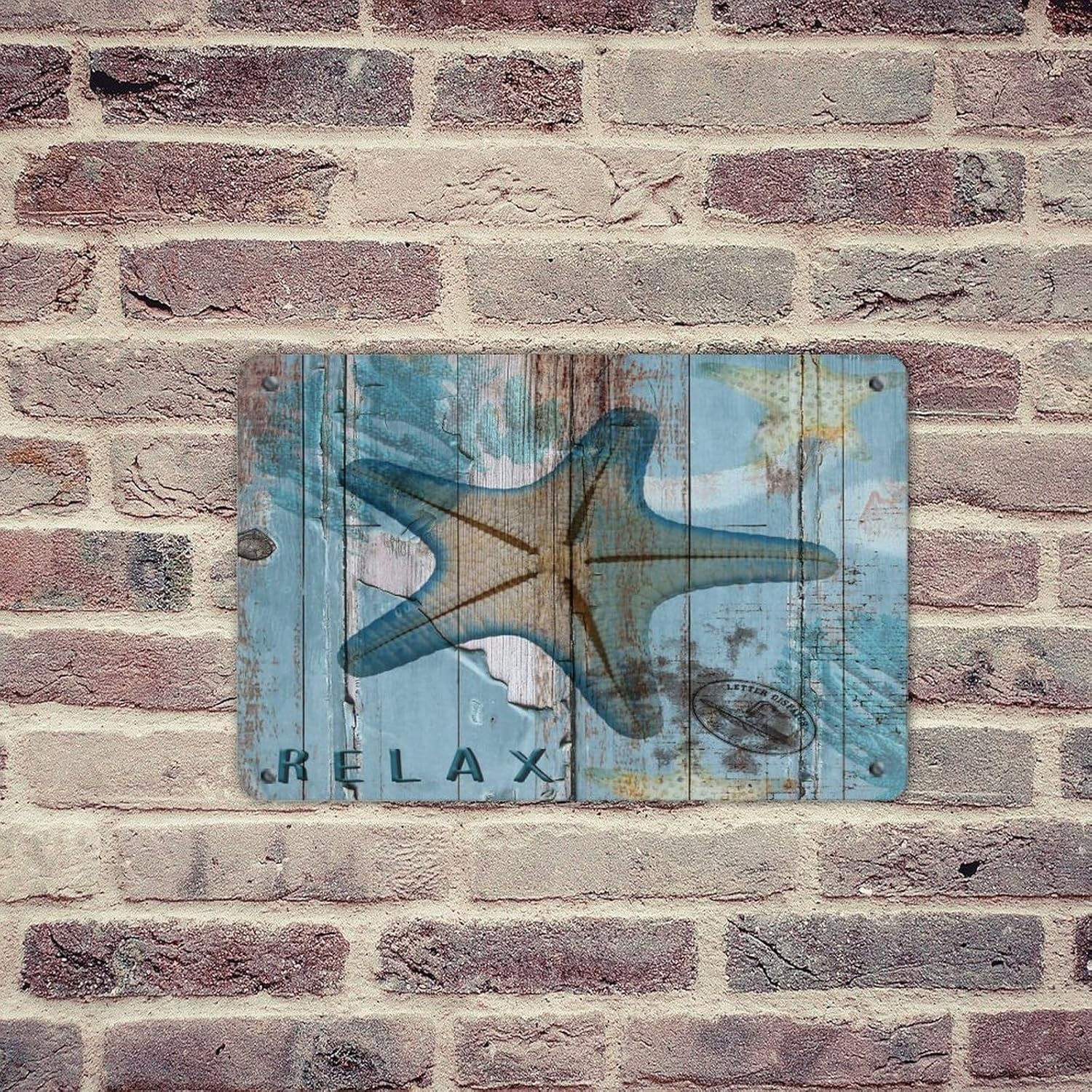 Customized Tin Signs Nautical Beach Ocean Theme Underwater Starfish ...