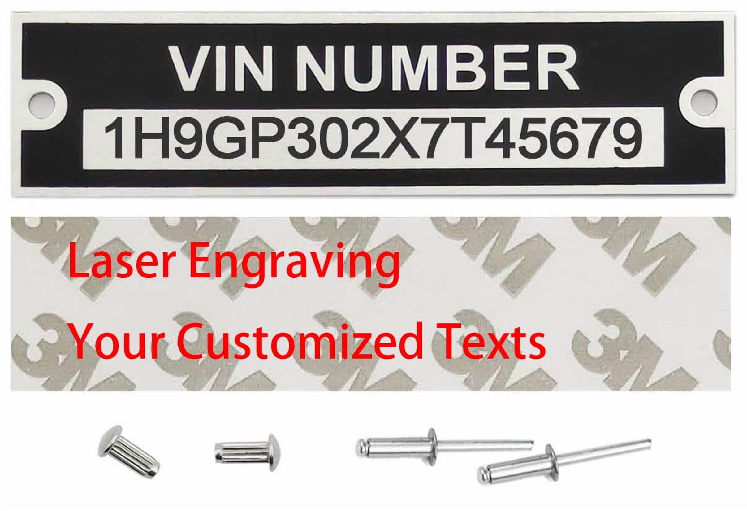Customized Trailer VIN ID Plate Data Custom Engraved TAG, VIN Plates ...