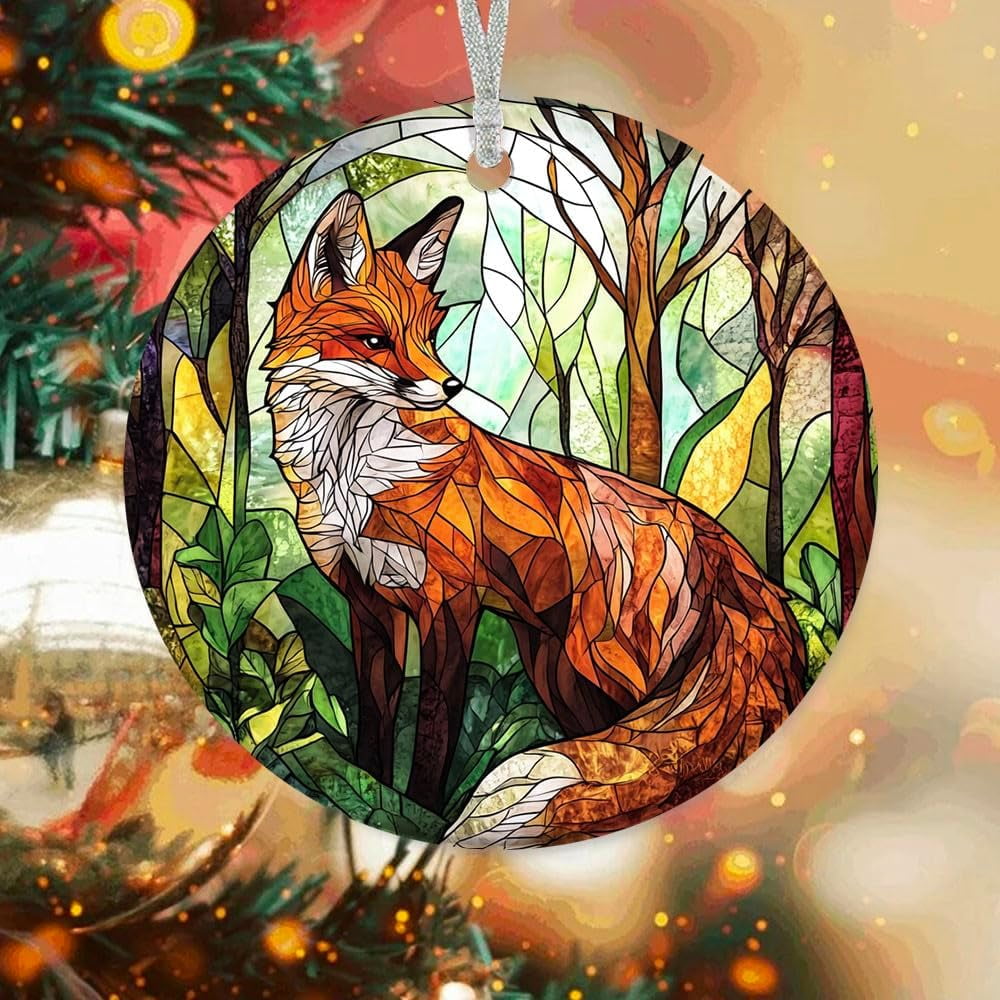 Customized Tree Ornaments Forest Fox, Forest Fox Ornament, Forest Fox ...