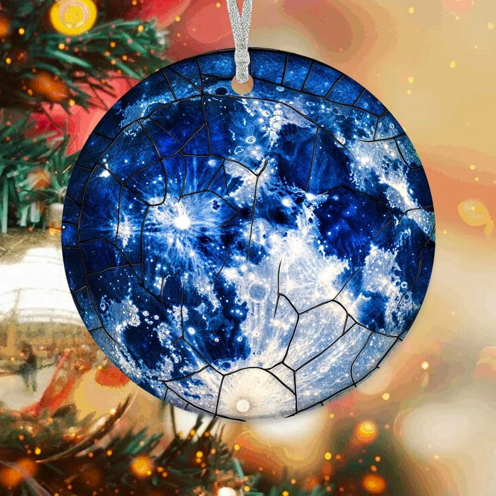 Customized Tree Ornaments Full Moon, Full Moon Ornament, Full Moon ...