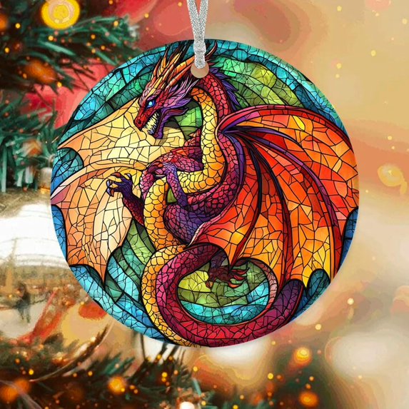 Customized Tree Ornaments Rainbow Dragon, Rainbow Dragon Ornament ...
