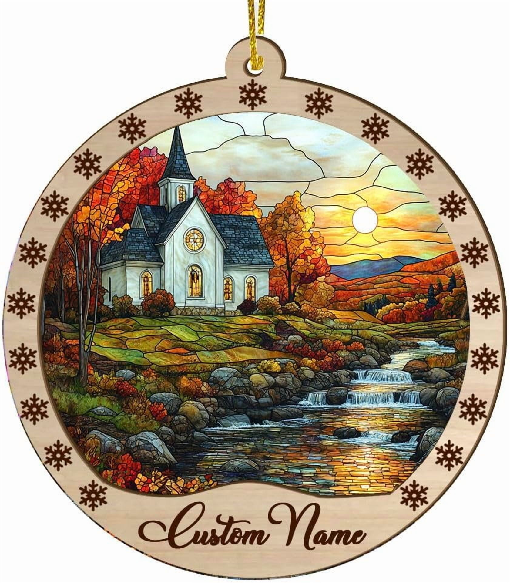 Customized Tree Suncatcher Church, Church Ornament, Church Decorations ...