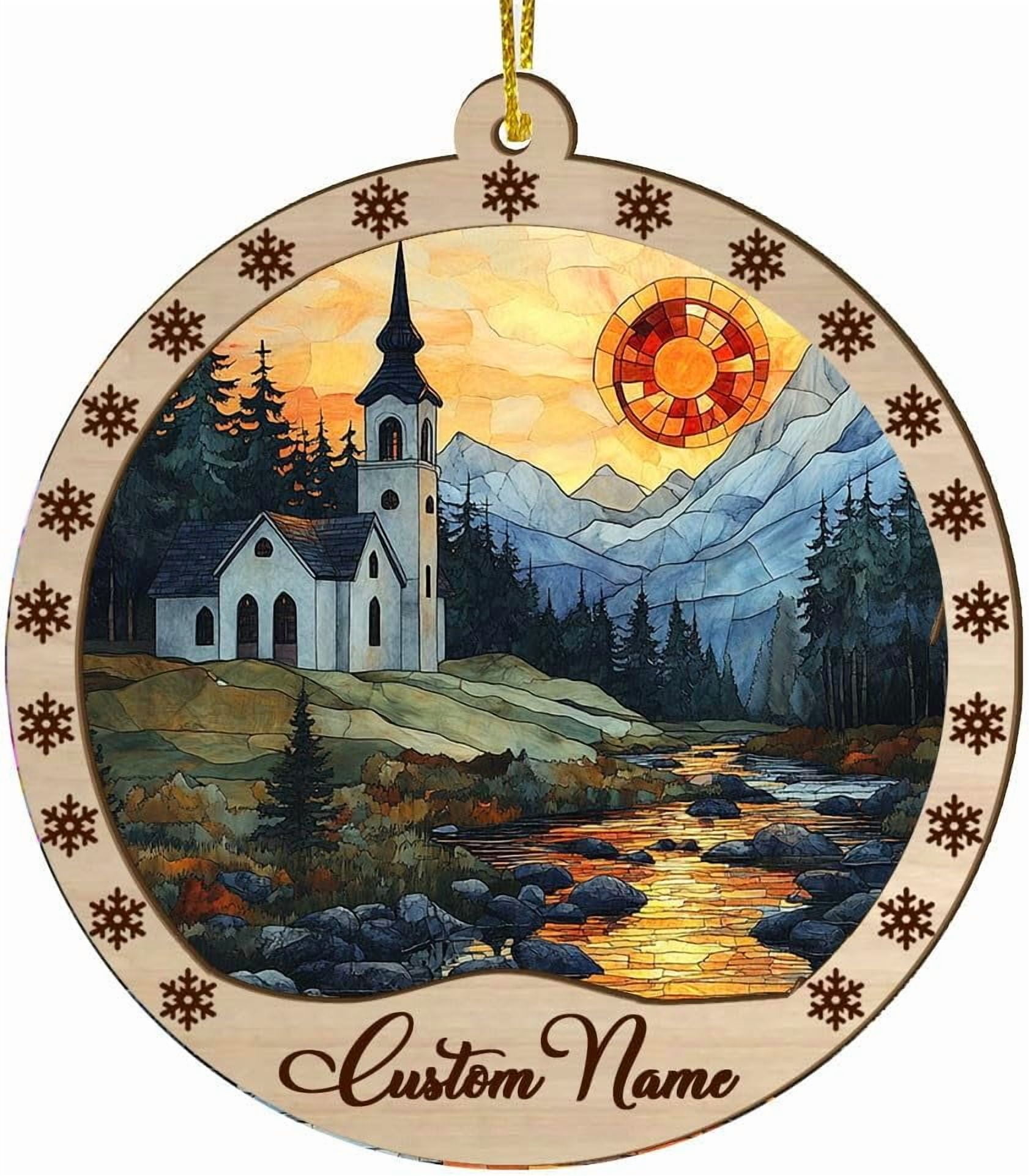 Customized Tree Suncatcher Faithful Church, Faithful Church Ornament ...