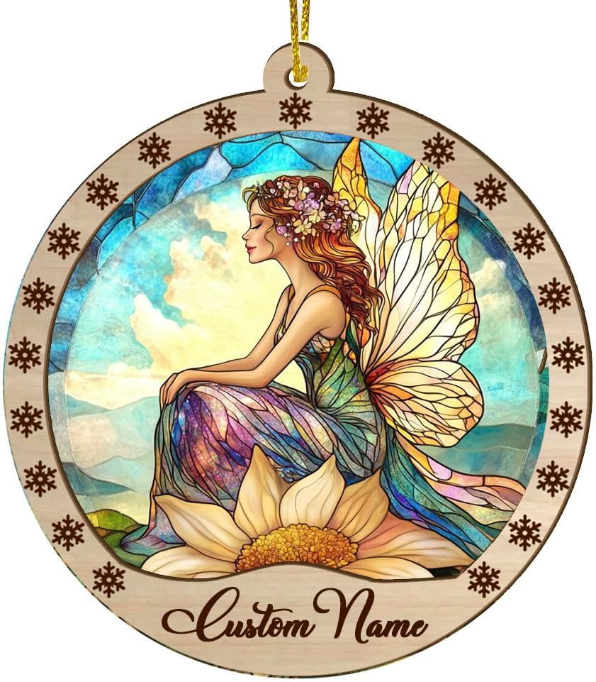 Customized Tree Suncatcher Flower Fairy, Flower Fairy Ornament, Flower ...