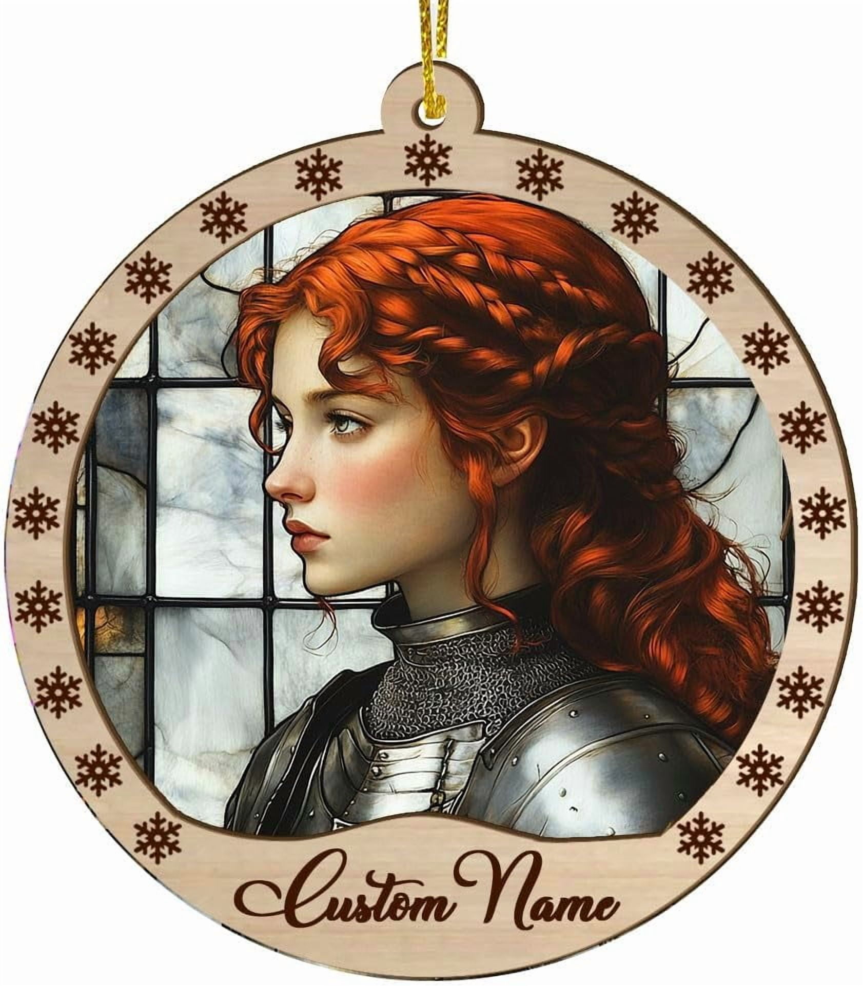 Customized Tree Suncatcher Joan of Arc, Joan of Arc Ornament, Joan of ...
