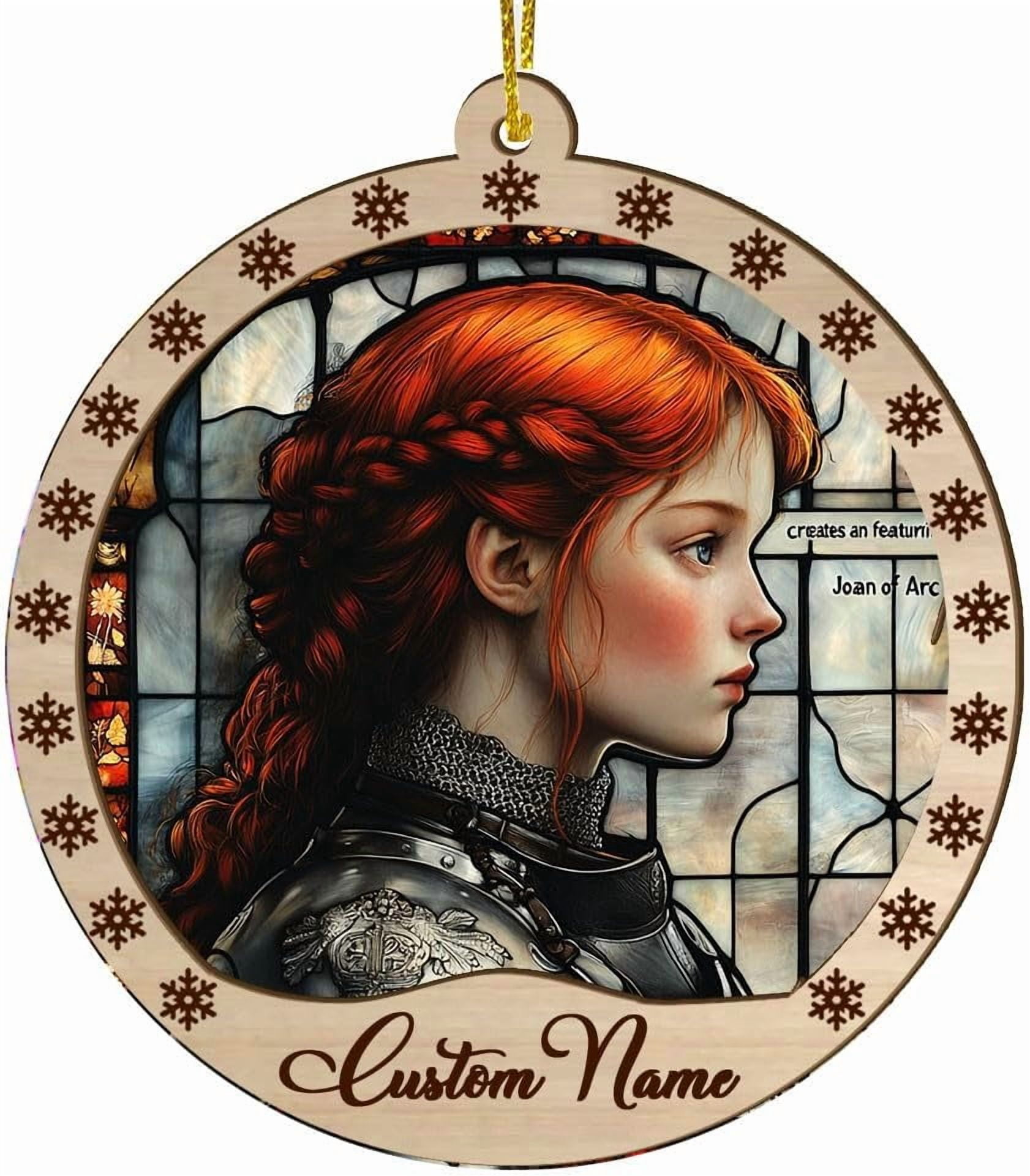 Customized Tree Suncatcher Joan of Arc, Joan of Arc Ornament, Joan of ...