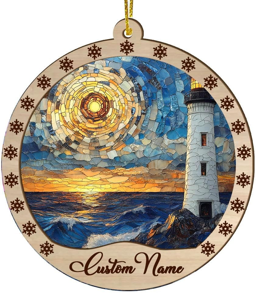 Customized Tree Suncatcher Lighthouse, Lighthouse Ornament, Lighthouse ...