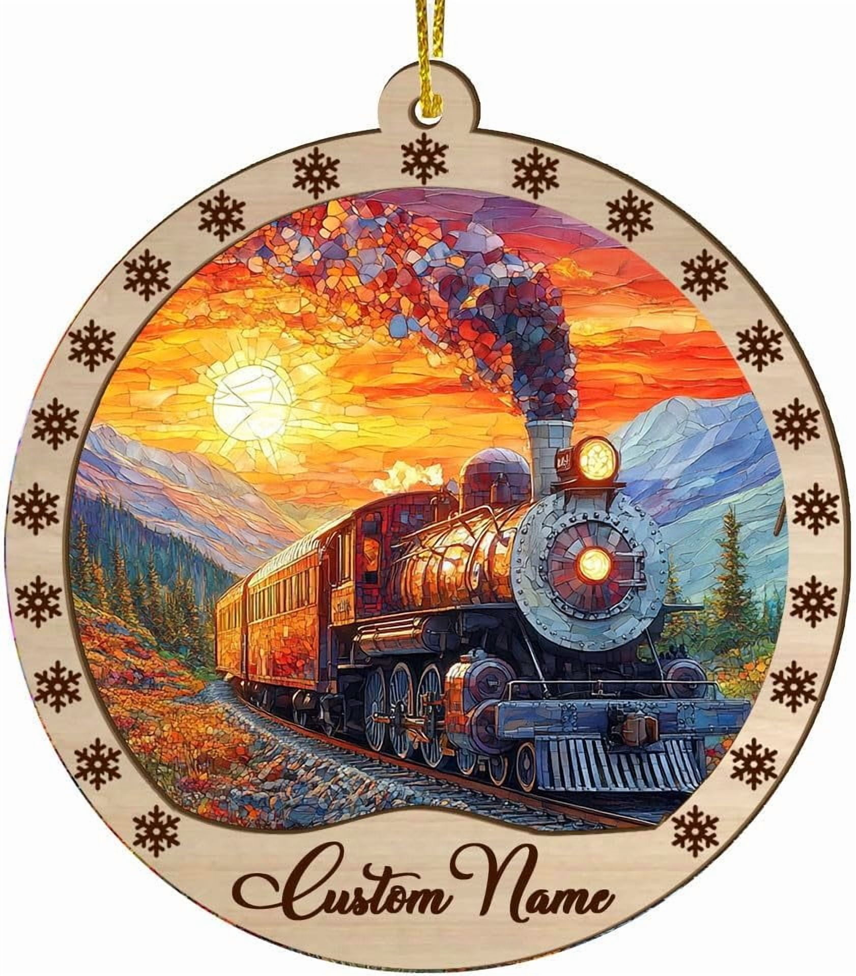 Customized Tree Suncatcher Train, Train Ornament, Train Decor, Train ...