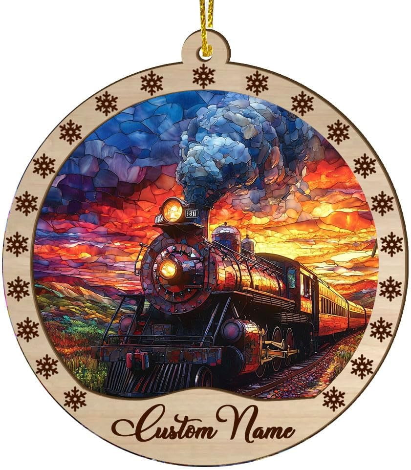 Customized Tree Suncatcher Train, Train Ornament, Train Present Ideas ...