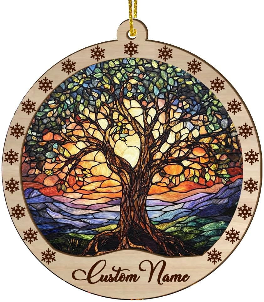 Customized Tree Suncatcher Tree of Life, Tree of Life Ornament, Tree of ...