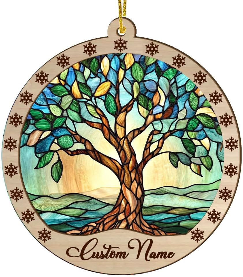Customized Tree Suncatcher Tree of Life, Tree of Life Ornament, Tree of ...