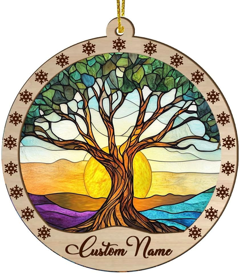 Customized Tree Suncatcher Tree of Life, Tree of Life Ornament, Tree of ...