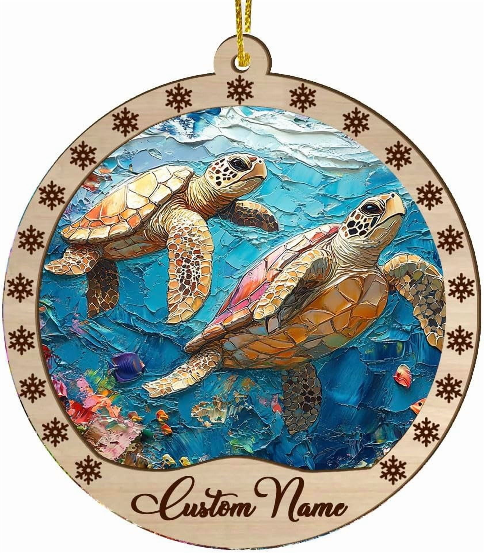 Customized Tree Suncatcher Turtles, Turtles Ornament, Turtles Hanging ...