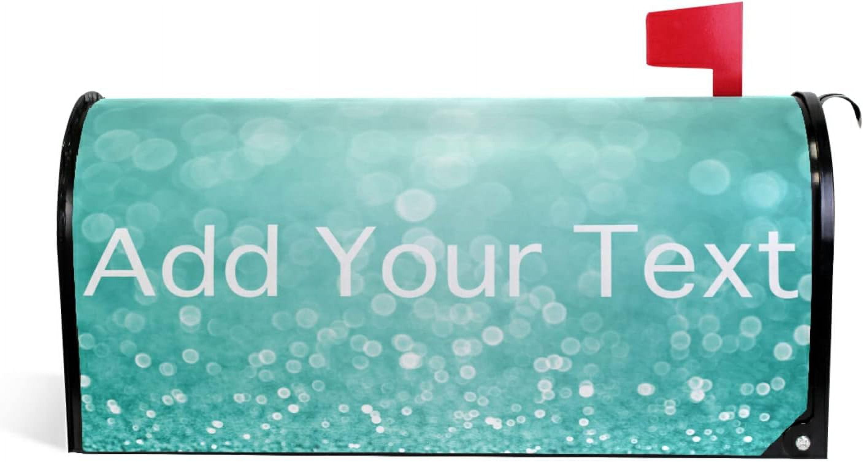 Customized Turquoise Glitter Mailbox Cover Personalized Sparkle Green ...