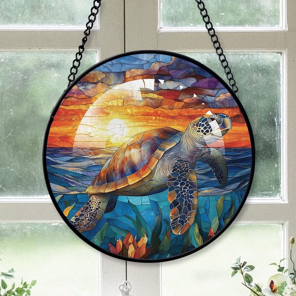 Customized Turtle Stained Glass, Turtle Suncatchers, Turtle Window ...