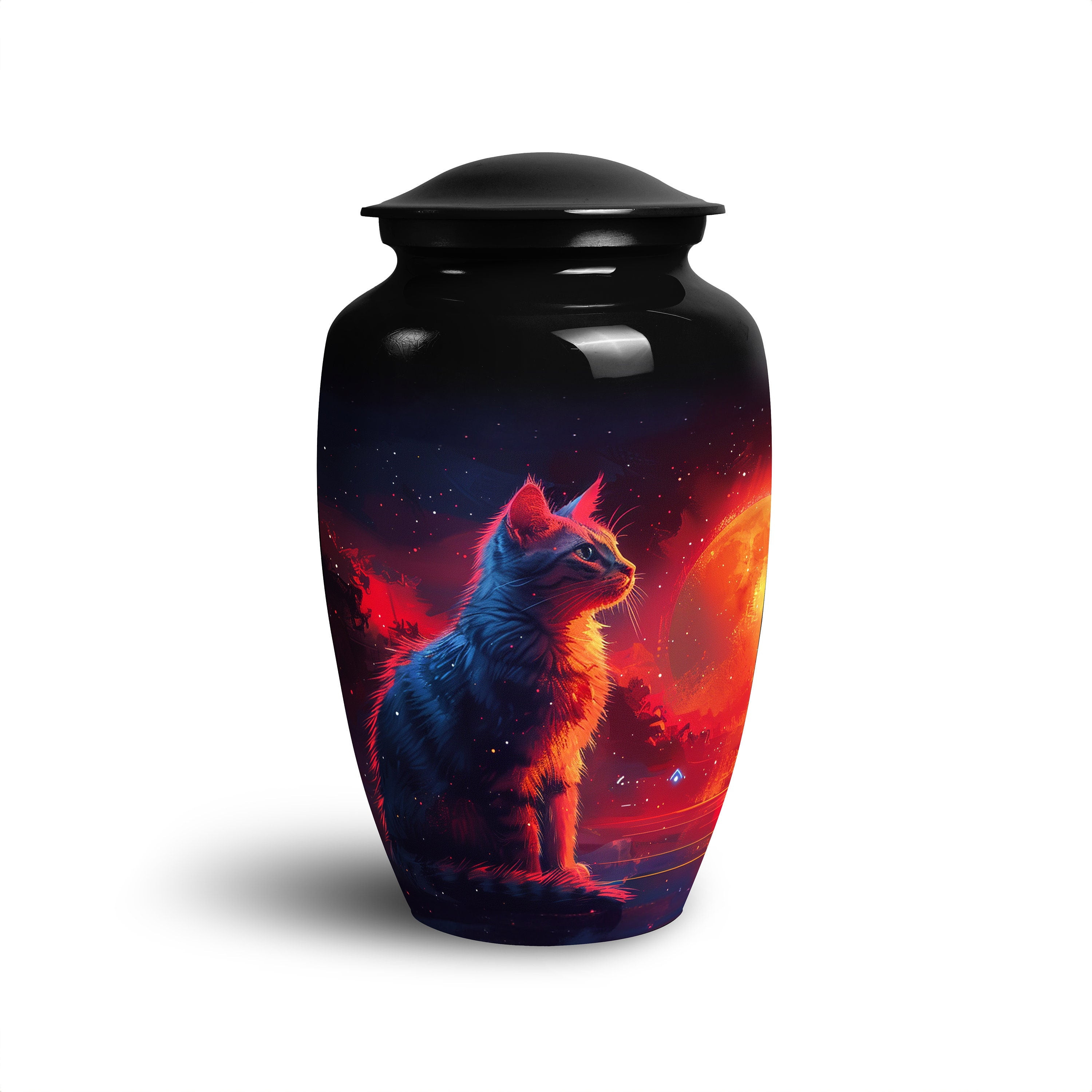 Customized Urn for Human Ashes, Adult Male & Female-Majestic Cat Urn-Funeral Urn, Memorial Ashes ...