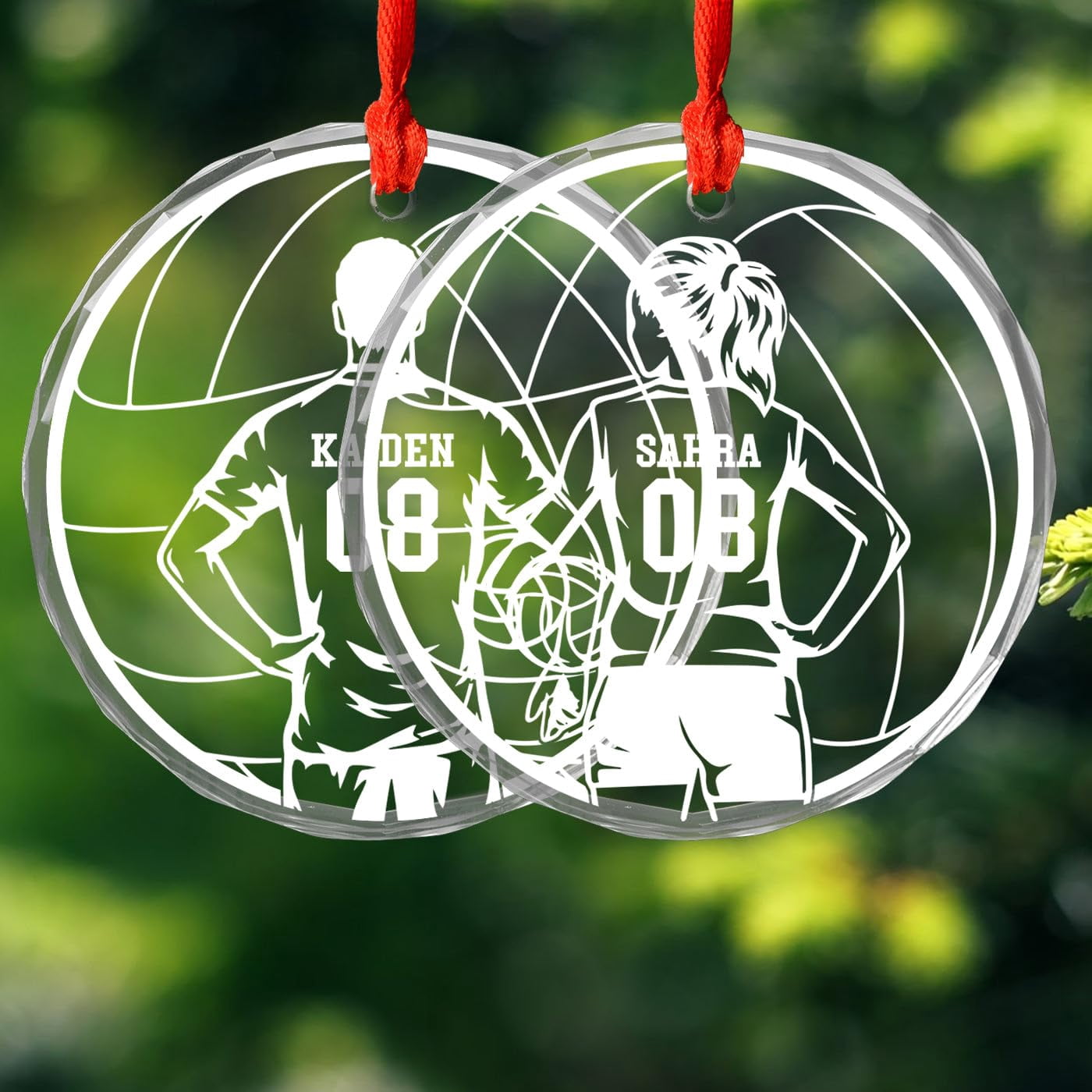 Customized Volleyball Glass Xmas Ornaments Gift for Team Coach ...