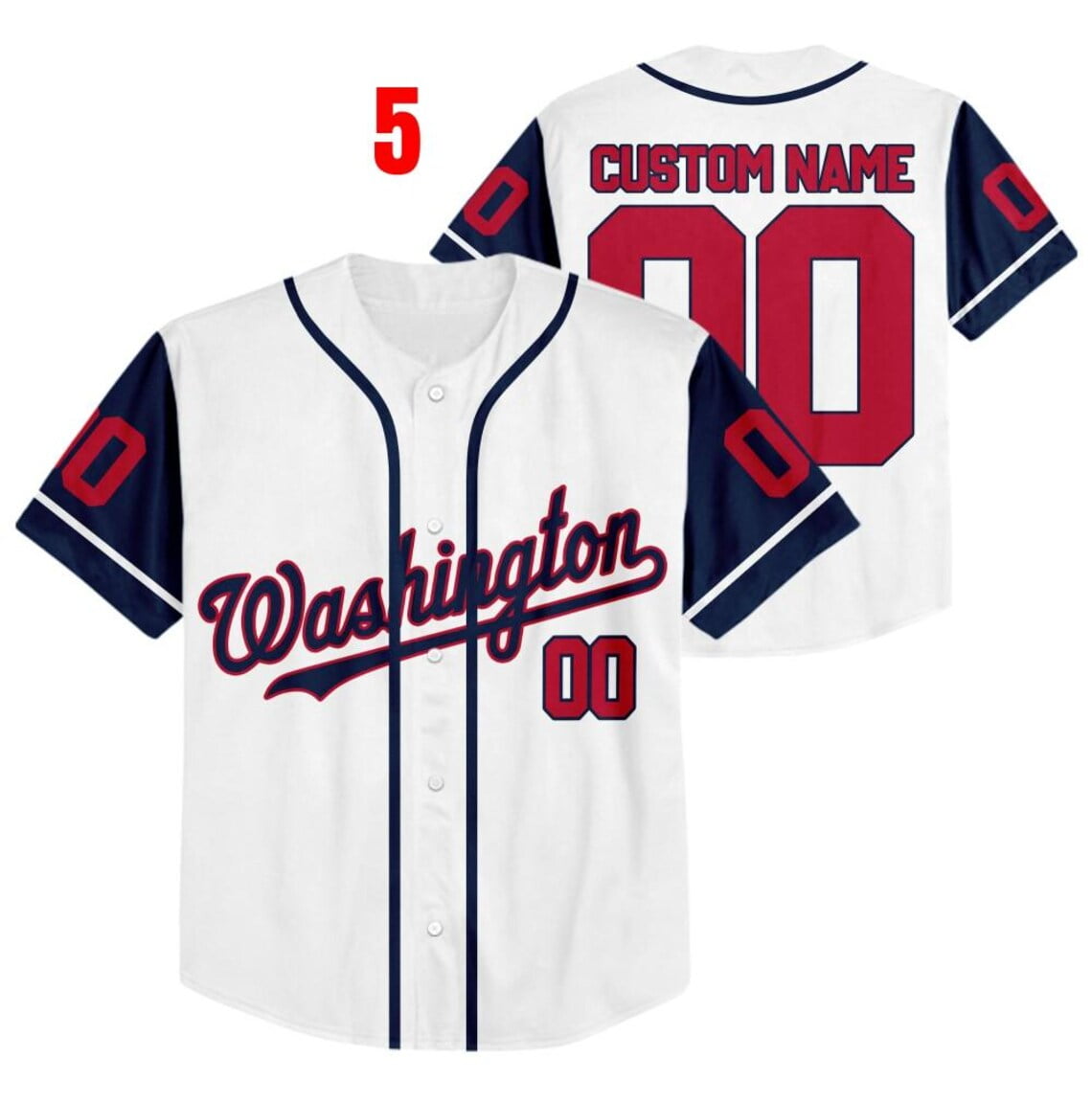 Customized Washington Baseball Team Baseball Jersey, Personalized Name ...