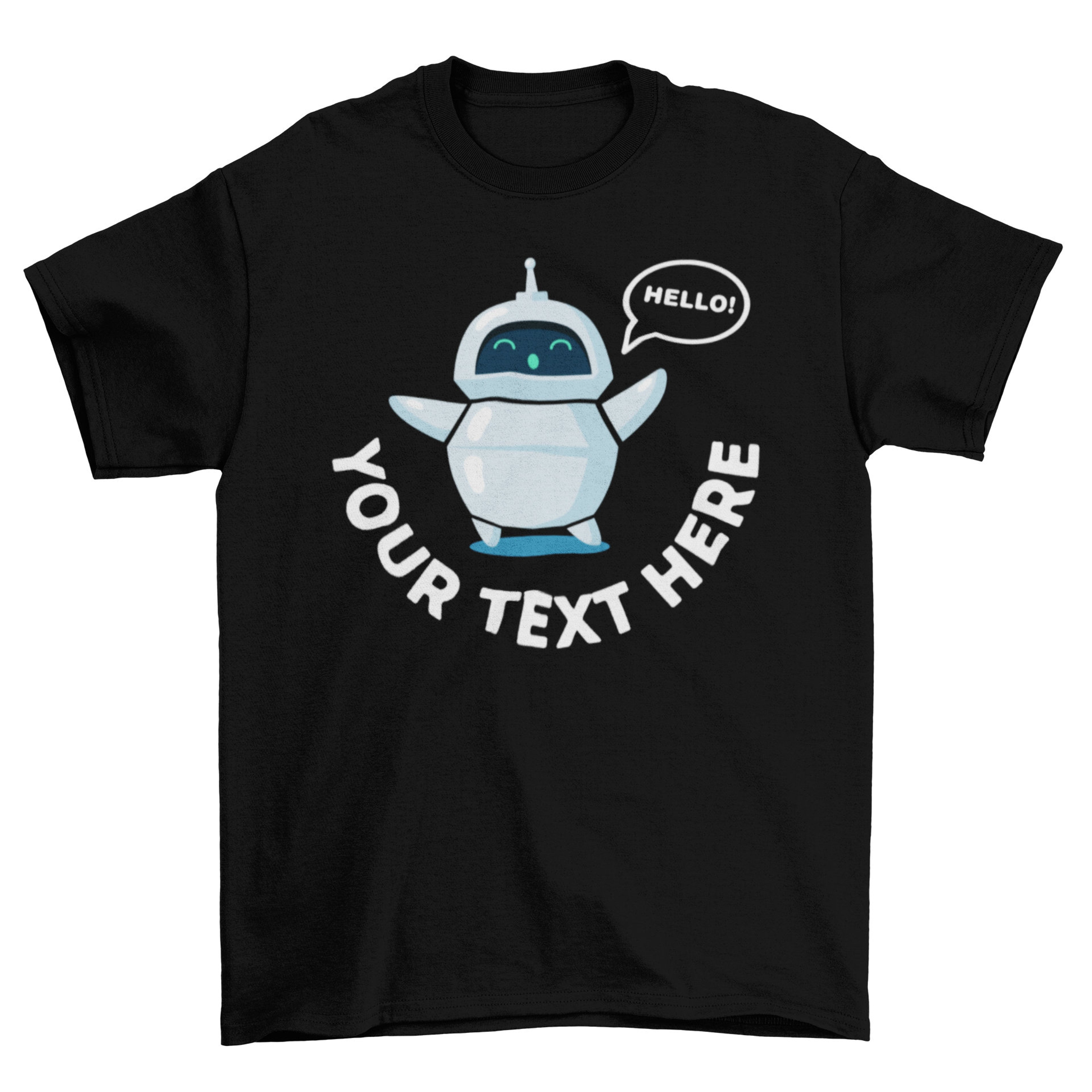 Customized White Robot Hello Shirt Personalized Print Design For Family ...