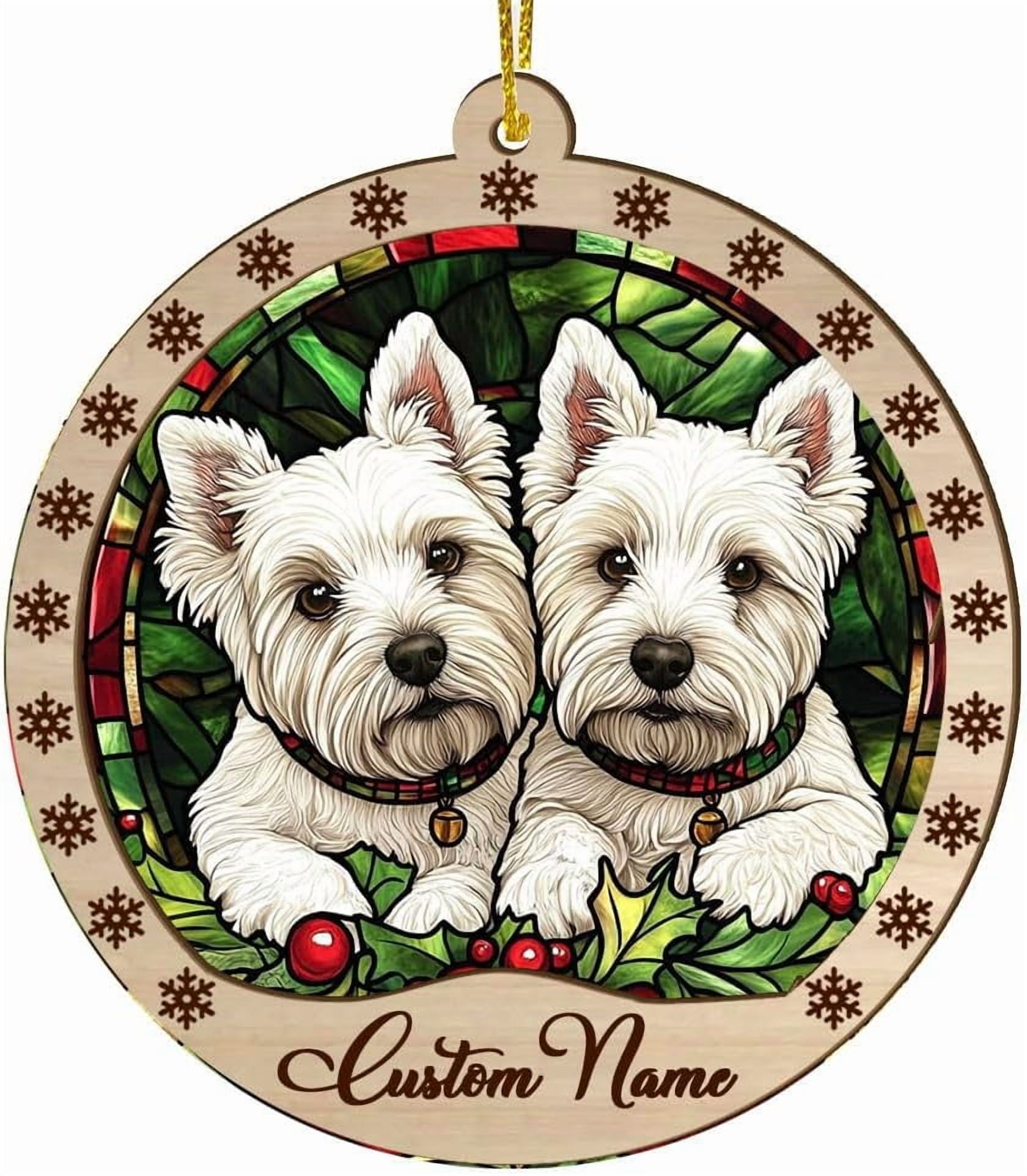 Customized White Terriers Dog Stained Glass Sun Catcher, White Terriers ...