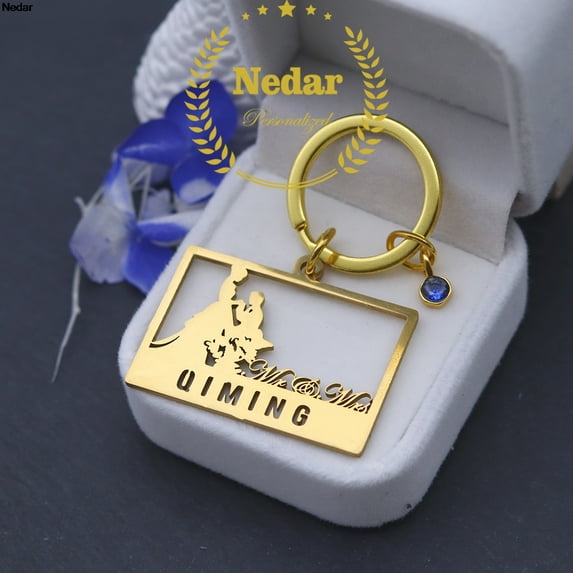 Customized Women Men Get Married Keyring Custom Couple Name Date ...