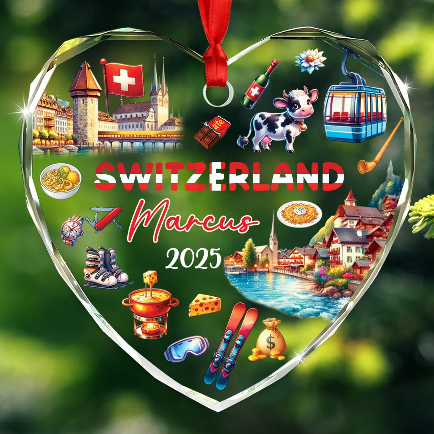 Customized Year Name Switzerland Cultural & Landmarks Christmas ...
