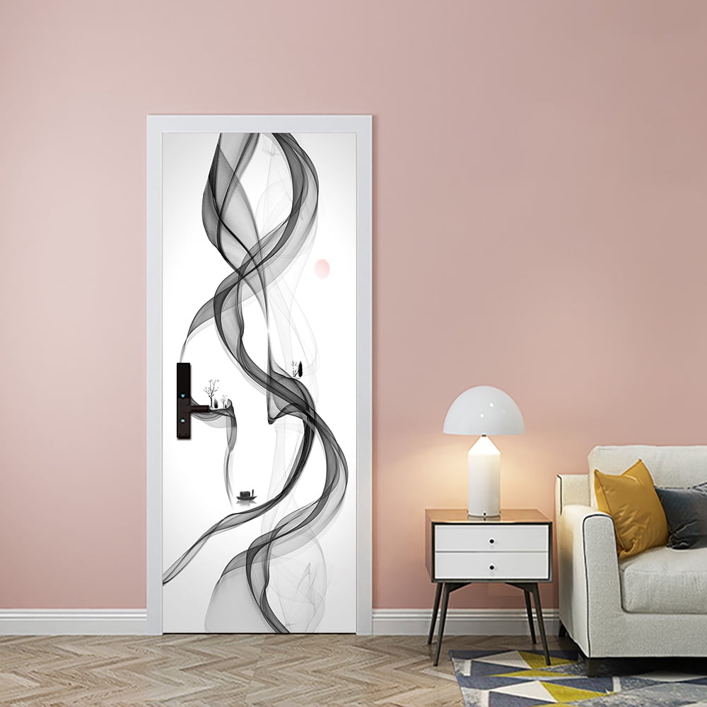 Customized door sticker graphics for apartment and elevator renovations ...
