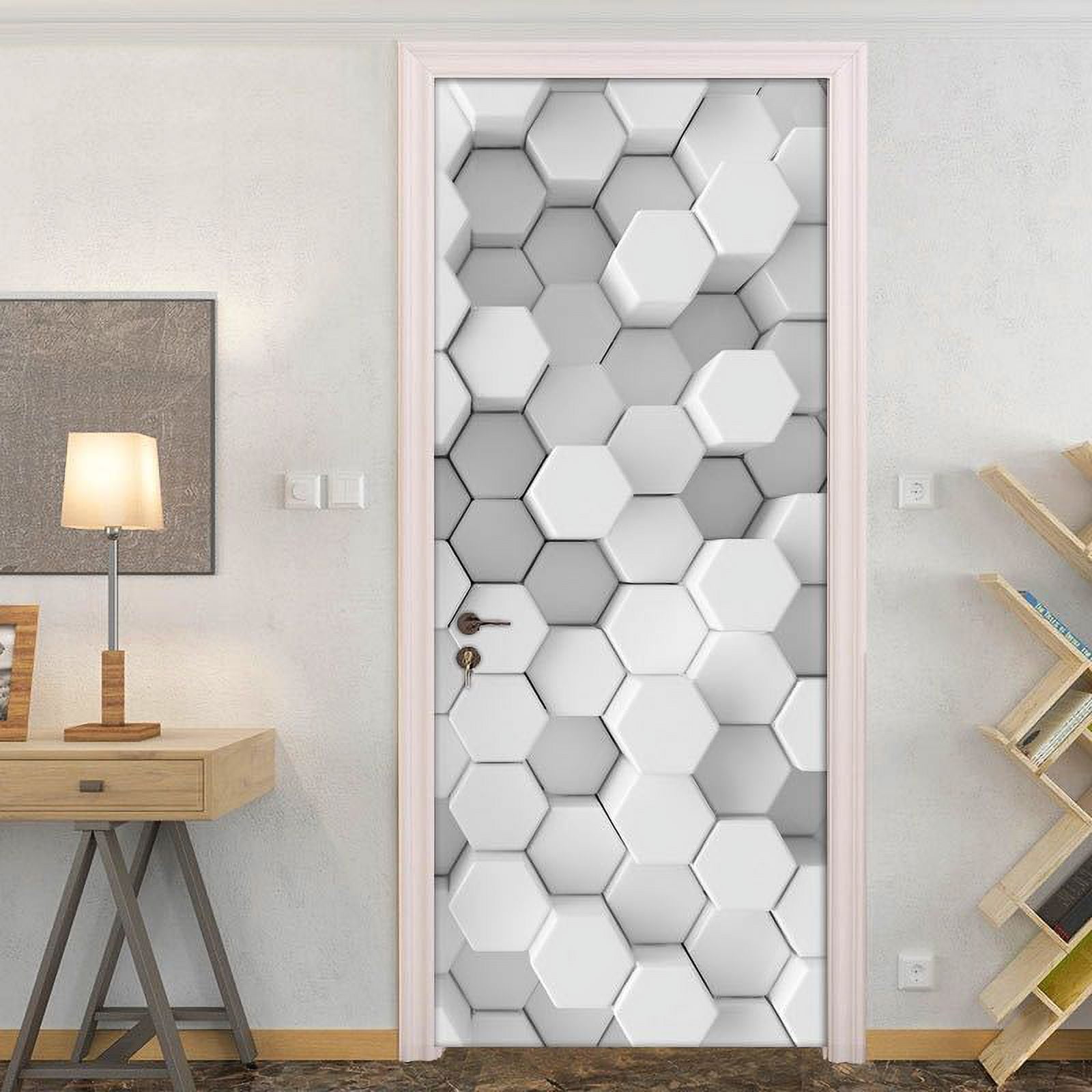 Customized door sticker graphics for apartment and elevator renovations ...