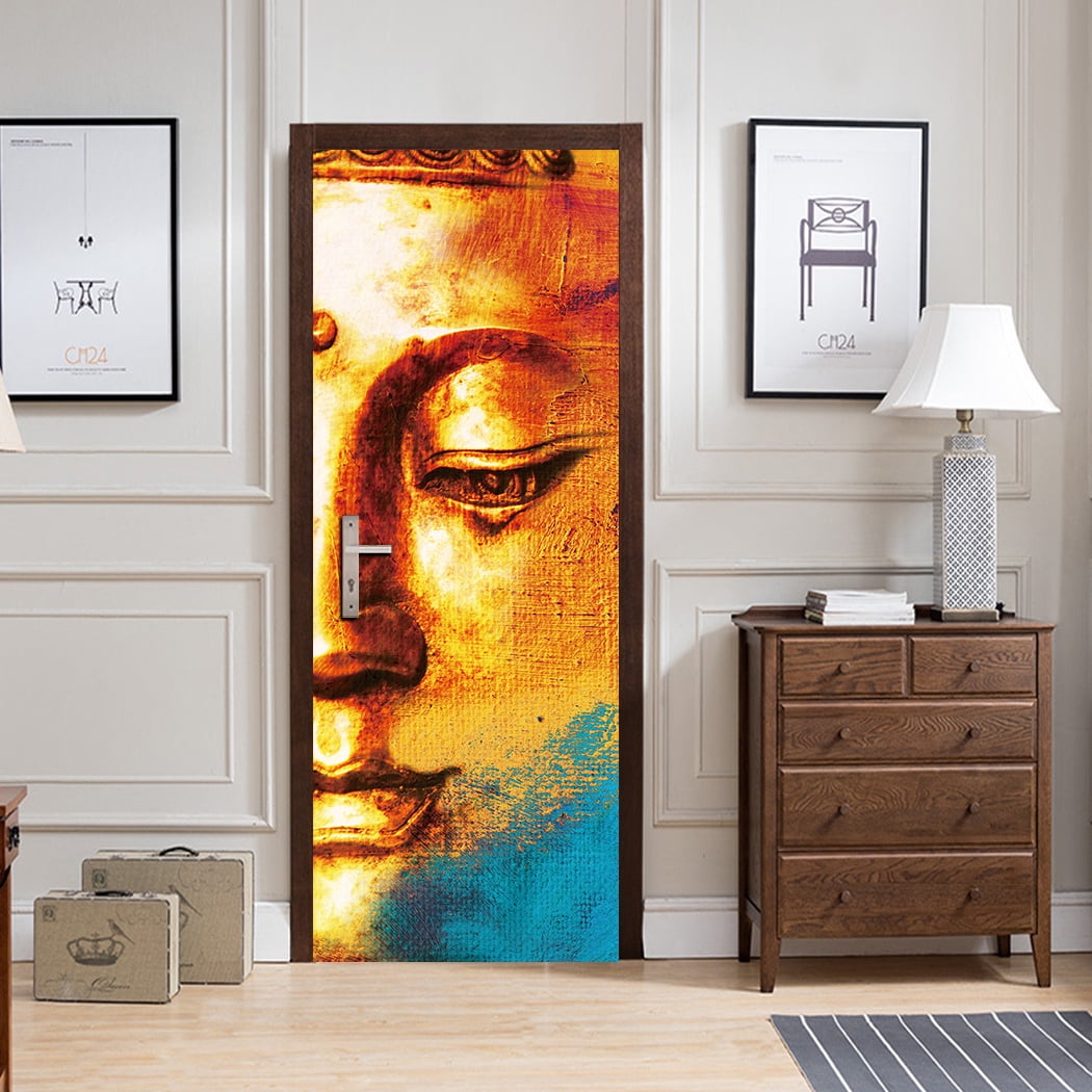 Customized door sticker graphics for apartment and elevator renovations ...