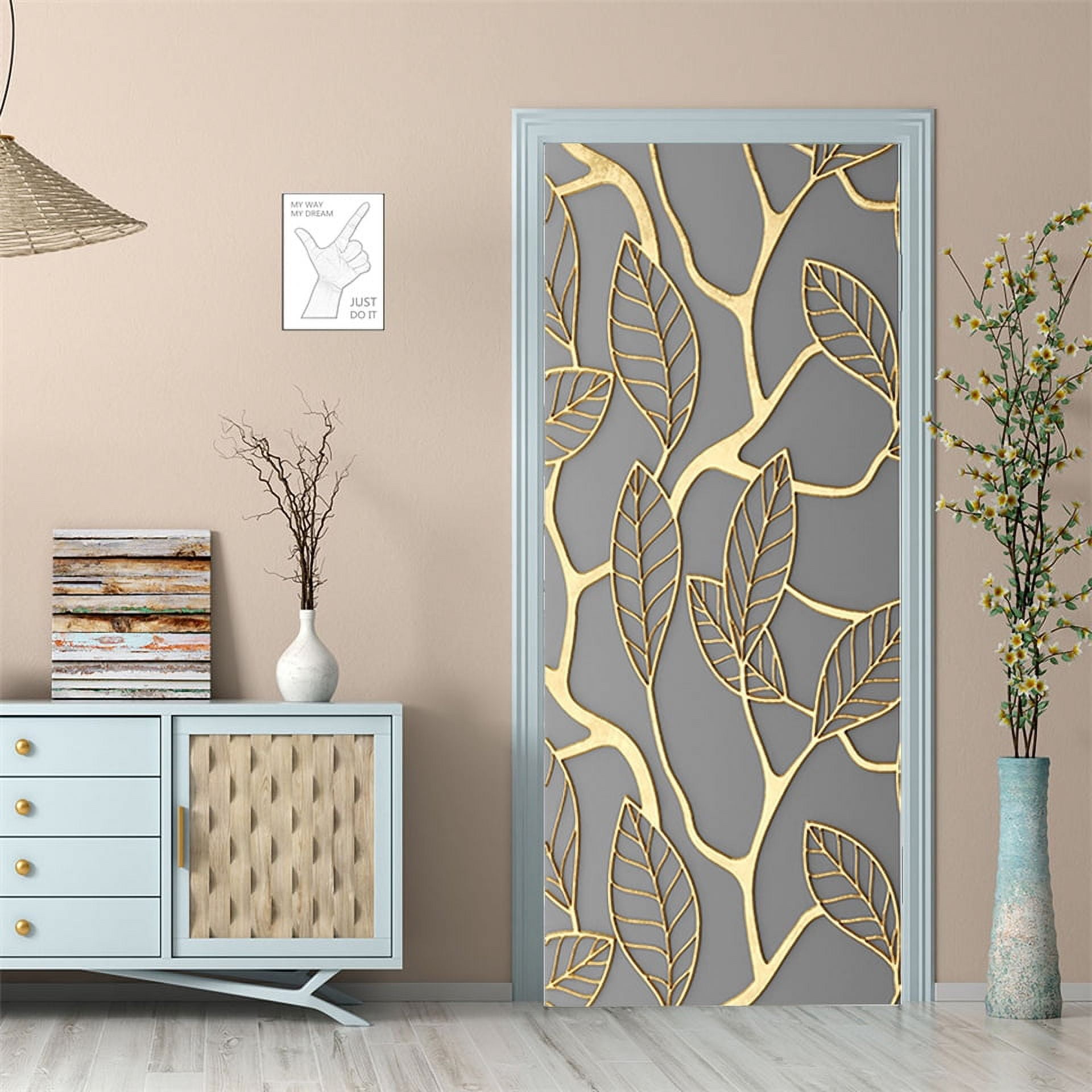 Customized door sticker graphics for apartment and elevator renovations ...