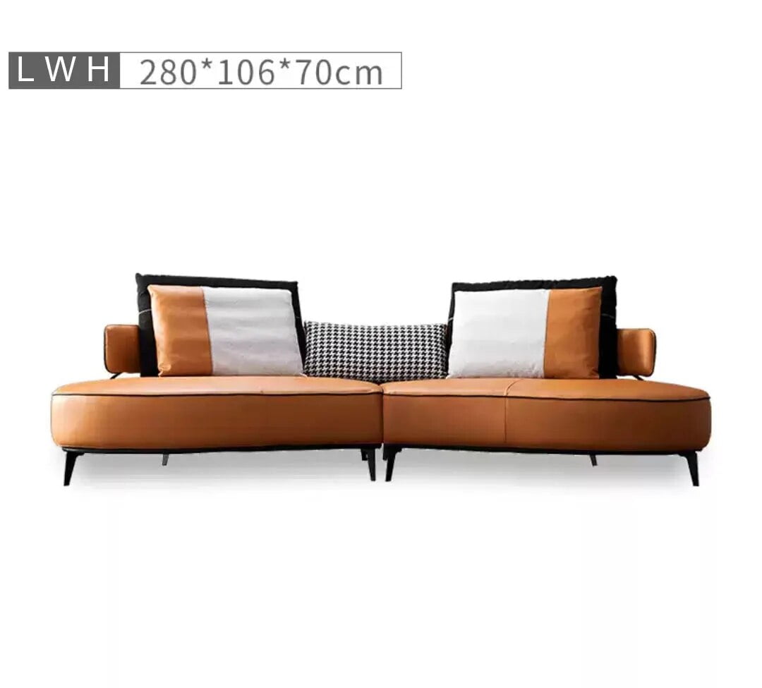 Customized high quality living room furniture sofa set real leather ...