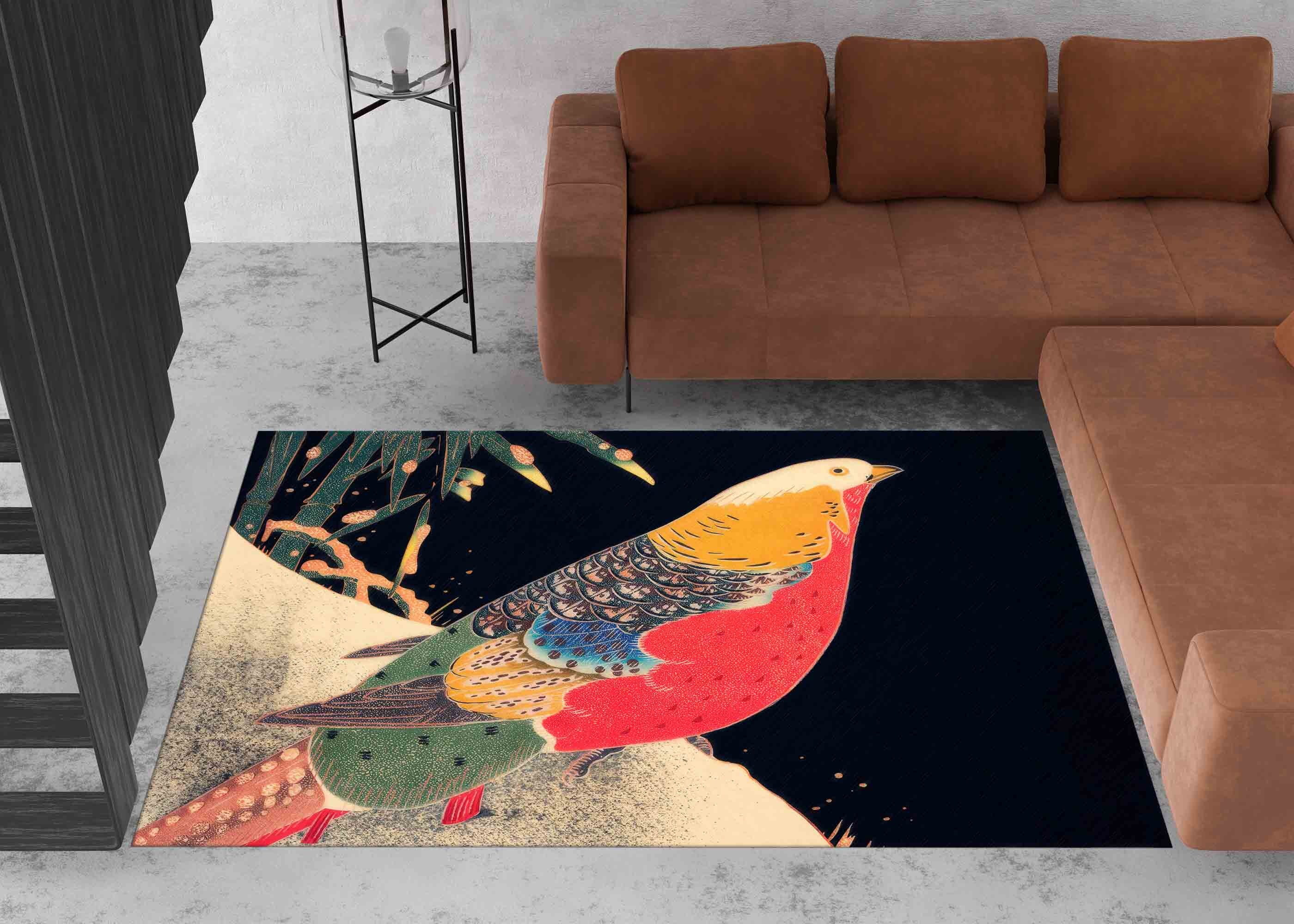 Customs Rugs, Japanese Art Bird Rugs, Animal Rugs, Japanese Rug, Animal ...