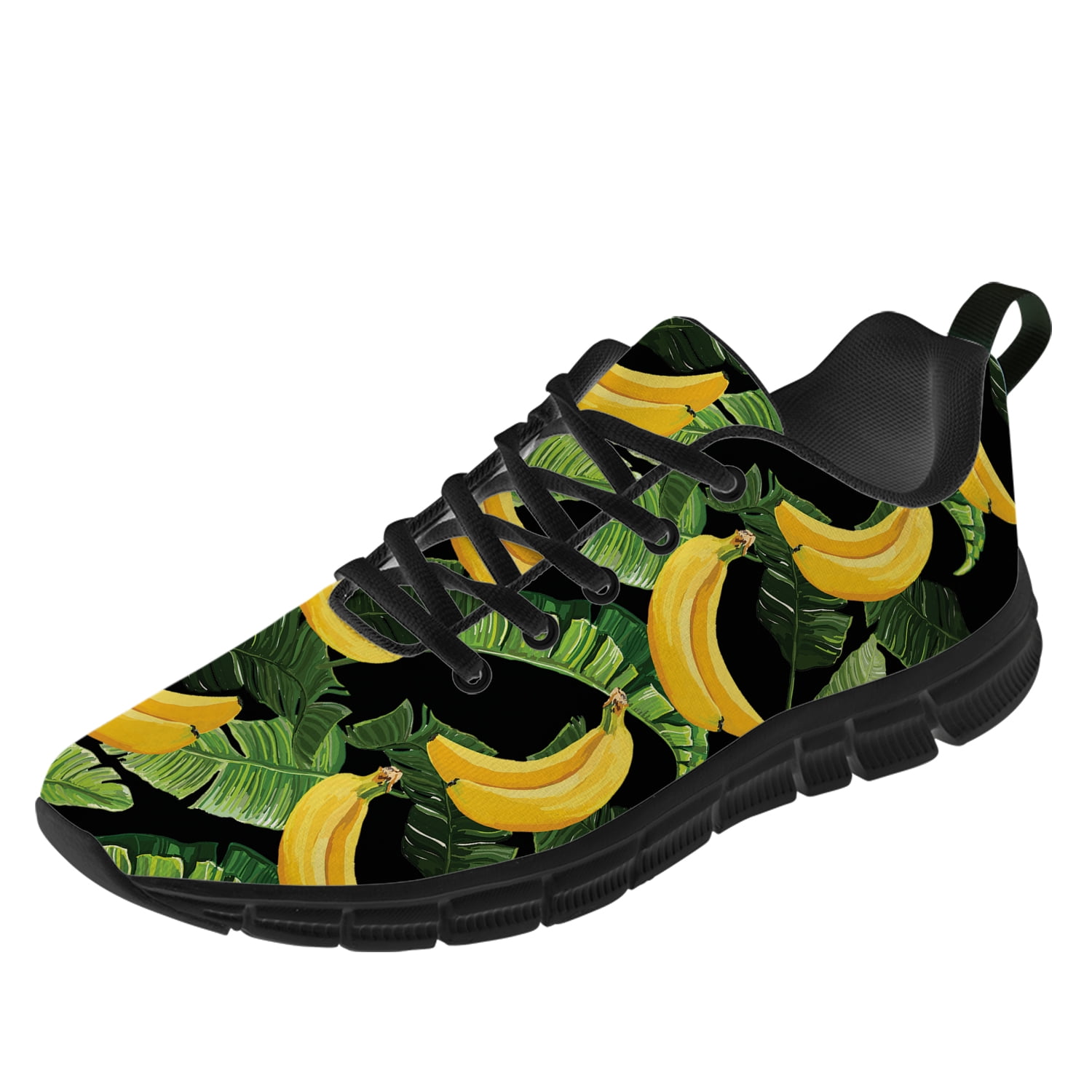 Customuart Banana Shoes Womens Running Shoes Palm Leaf Sneakers Size 10 ...