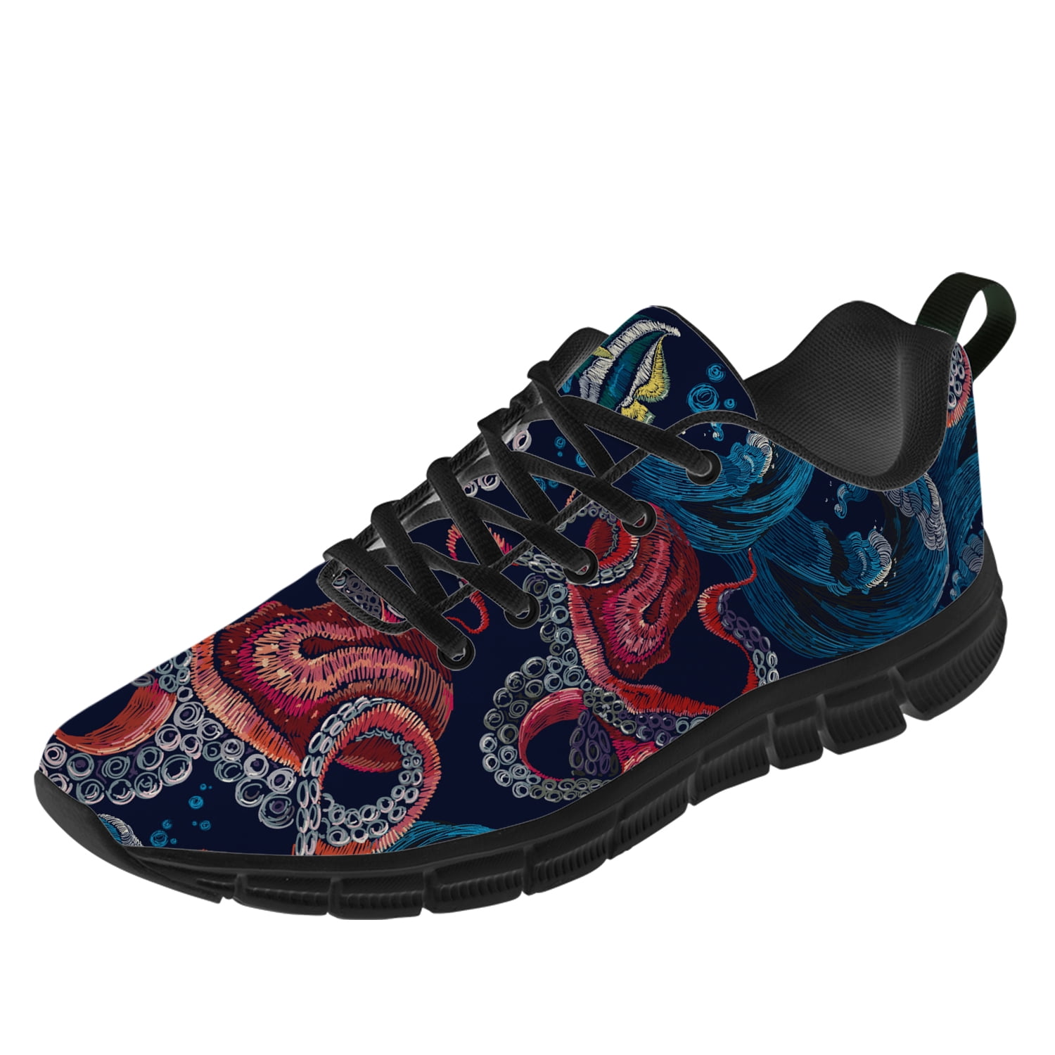 Customuart Octopus Shoes Men Running Shoes Fashion Sneakers Blue Size 8 ...