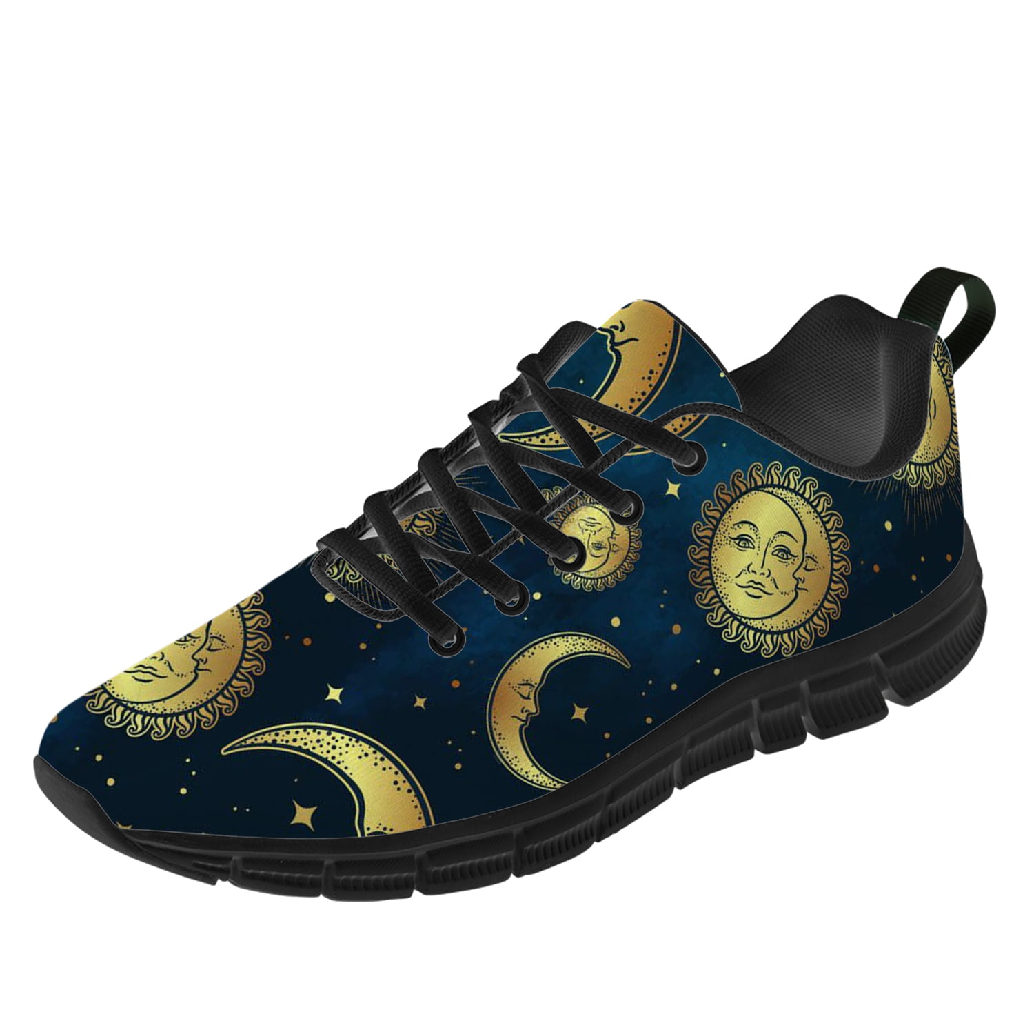Customuart Sun and Moon Shoes Women Running Shoes Yellow Size 15 ...