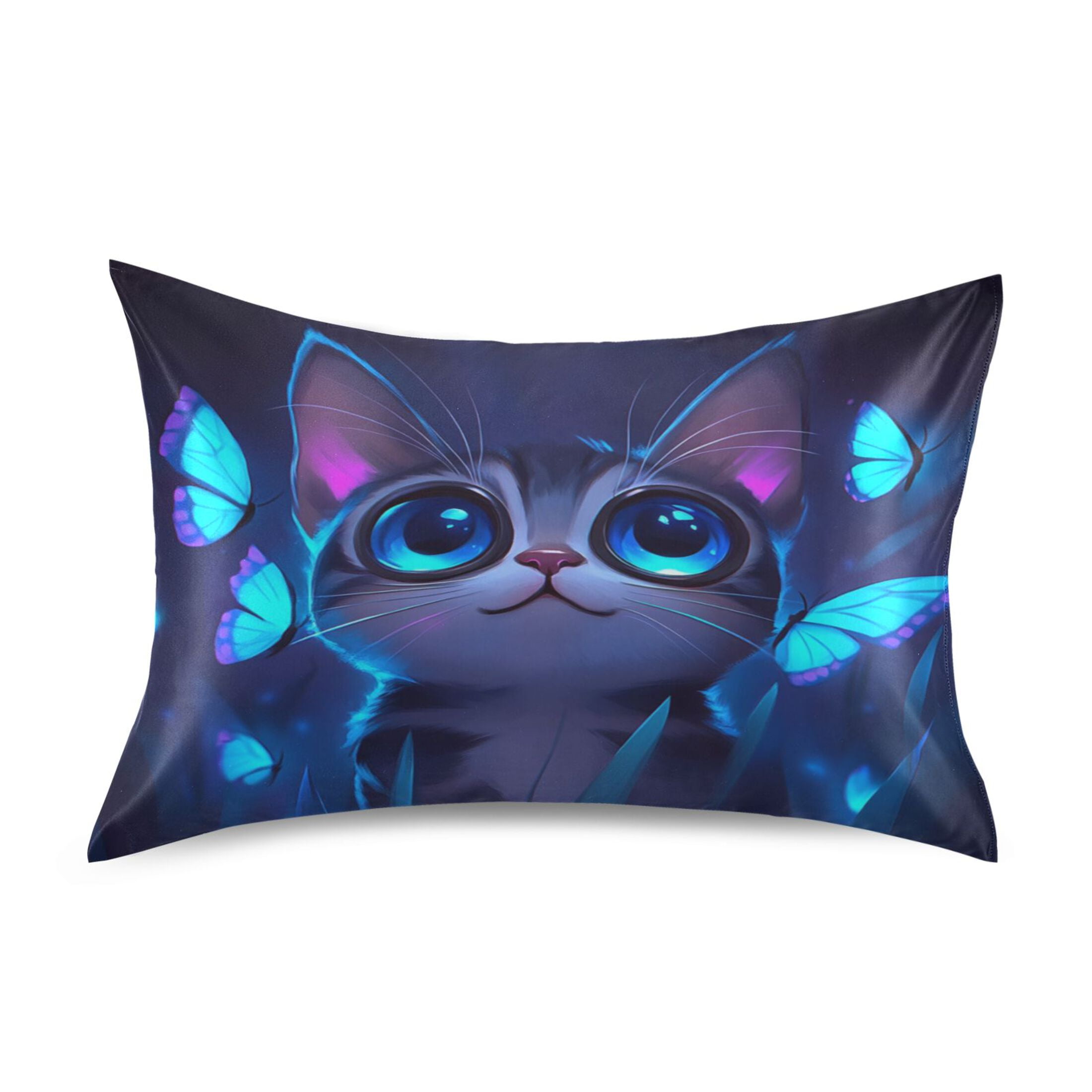 Cut Cat Pillowcase Standard Size Luxury Silky Soft Wrinkle Resistant ...