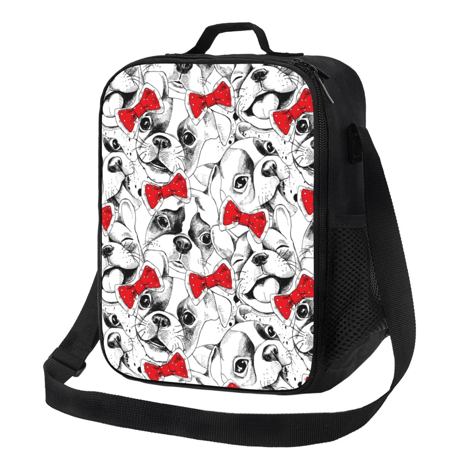 Cut French Bulldog Red Bow Tie Lunch Box for Women Men, Insulated Lunch ...