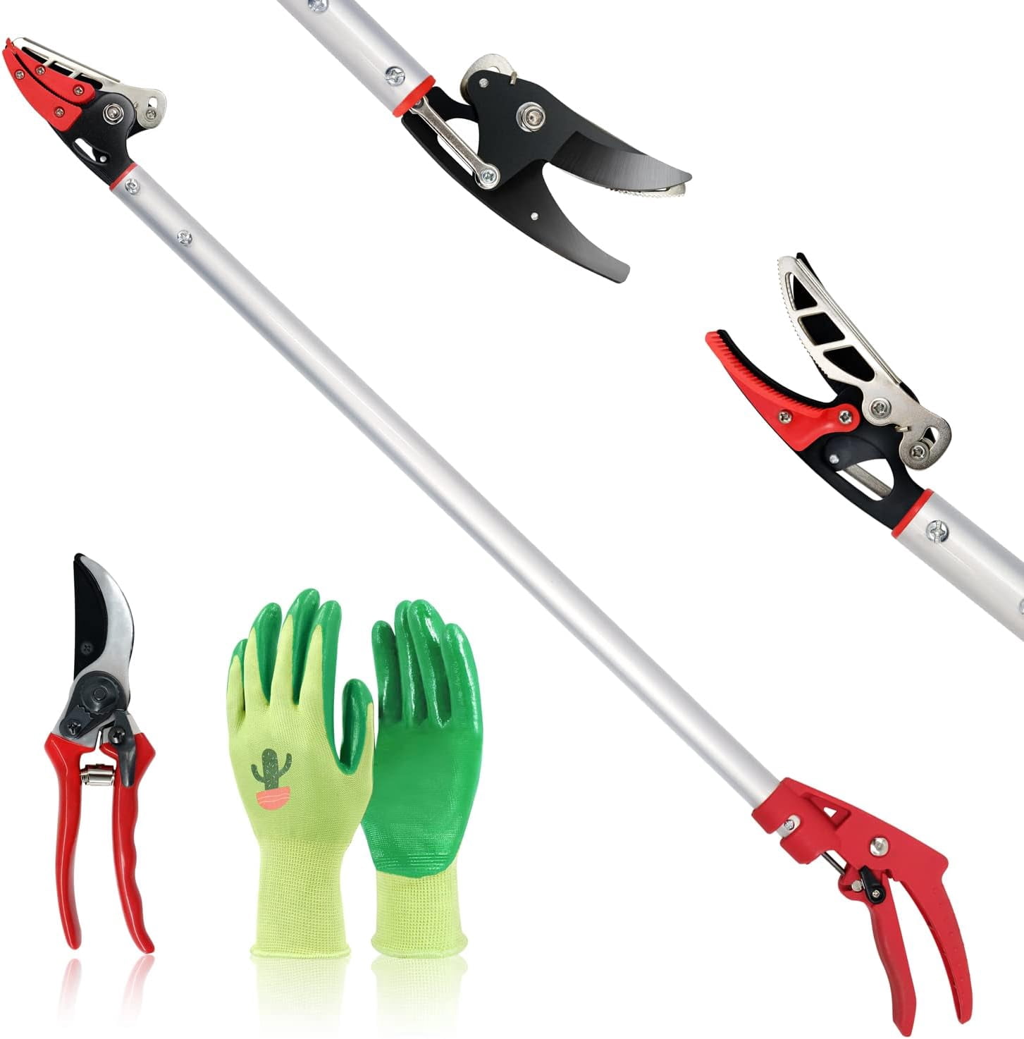 Cut and Hold Pruner Set, Lightweight 32-Inch Long Reach Pruner One ...