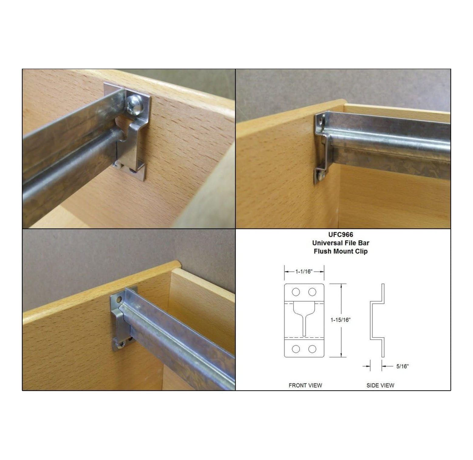 "Cut-It-Yourself" Universal File Bars 2-Pack (for Wood Cabinets ...